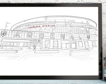 Arsenal Stadium (emirates) an A4 PRINT - Etsy UK