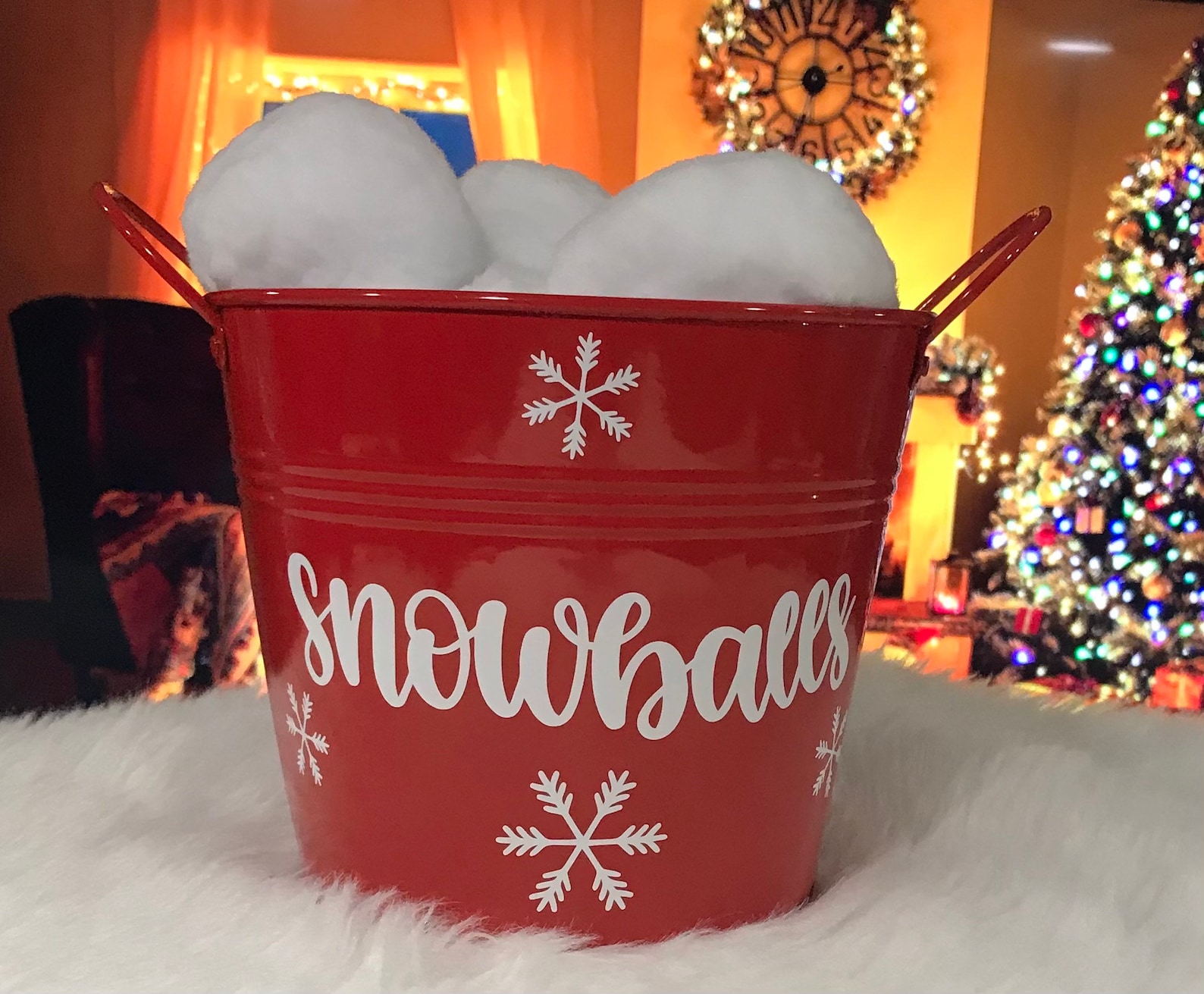 Personalized Snowball Bucket, Snowball Fight Decor - Etsy