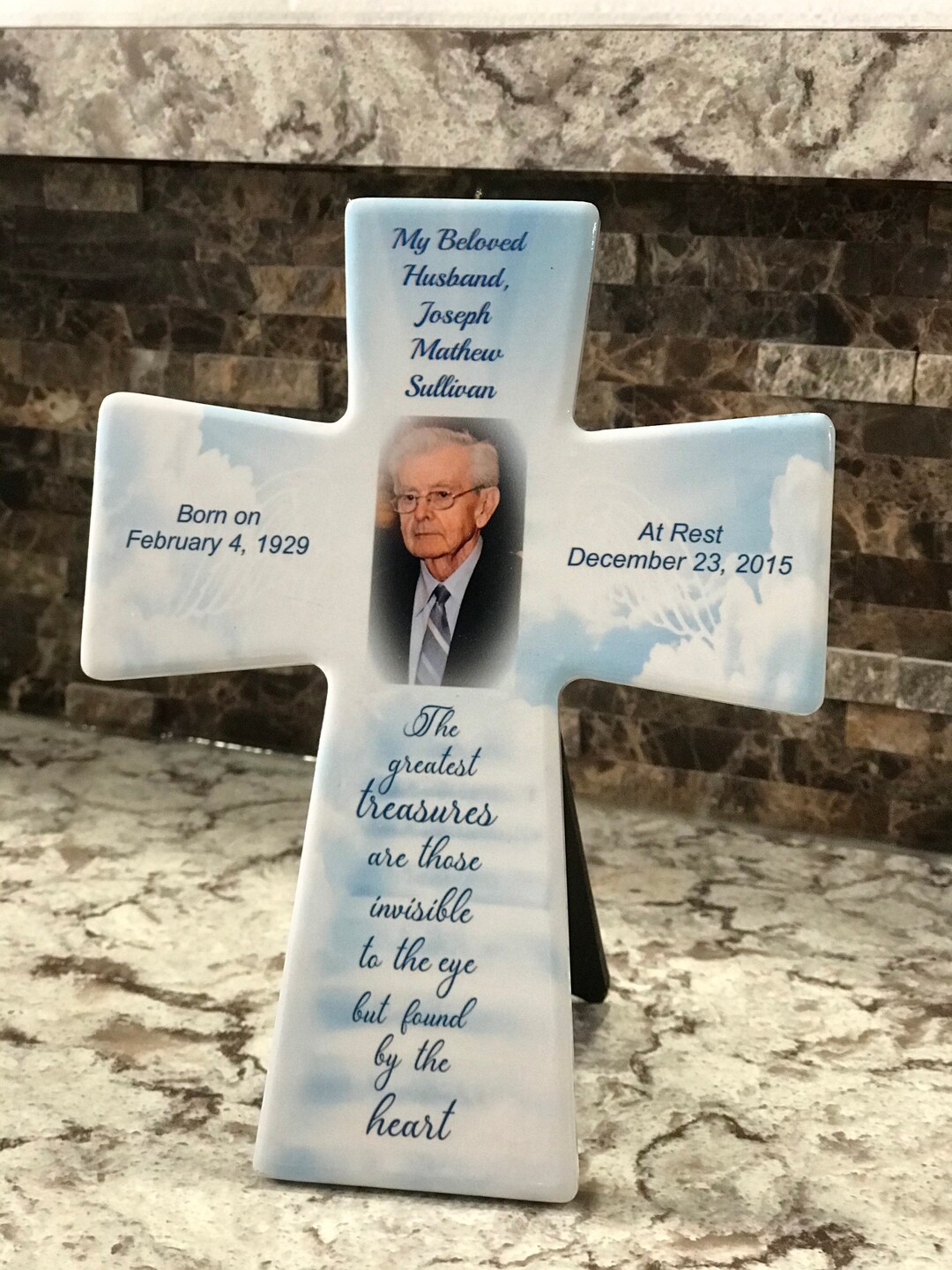 Memory Ceramic Memorial Cross, Sympathy Gift - Etsy