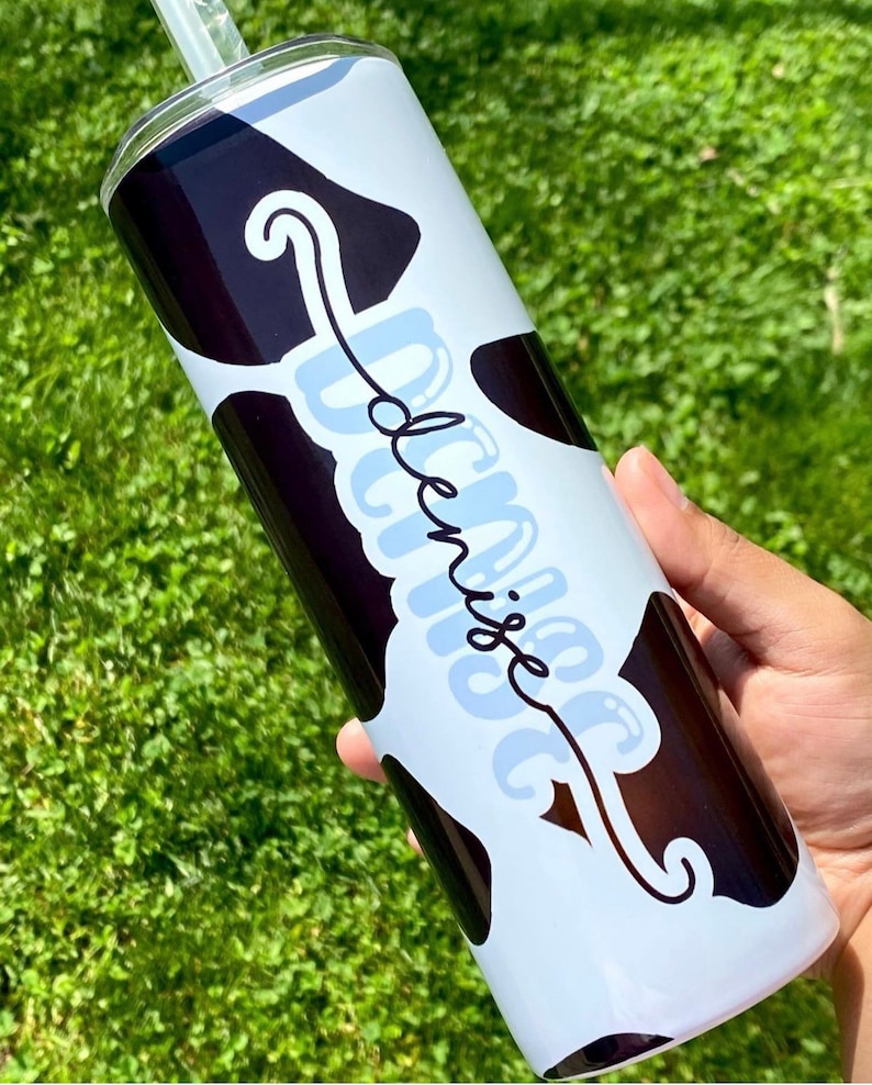 Cow Print Tumbler Personalized Skinny Tumbler 20oz Tumbler - Etsy