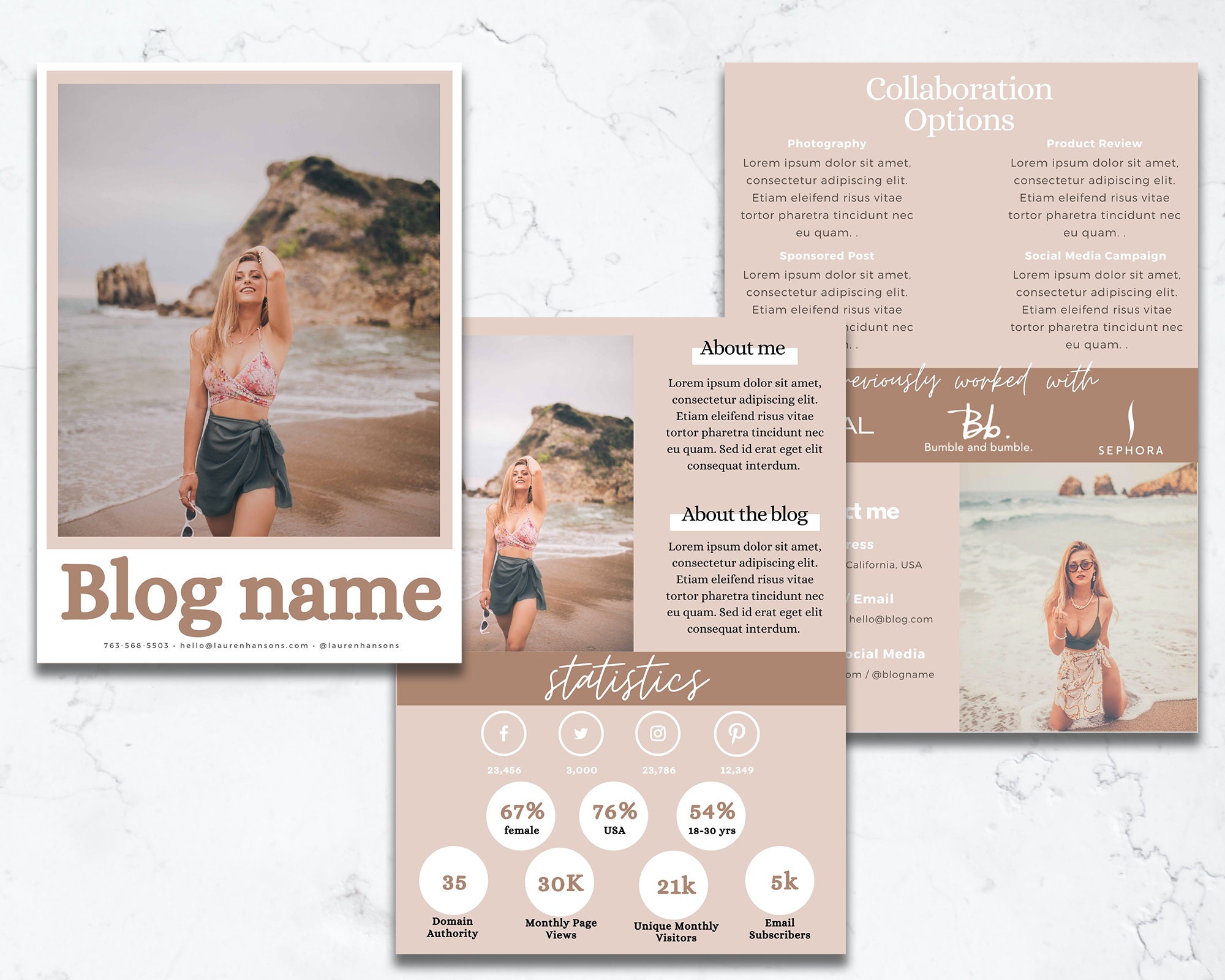 Cute & Girly Media Kit Template for Influencers Canva Media - Etsy
