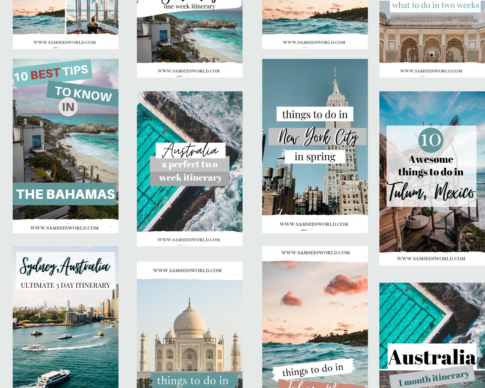 15 Customizable Pinterest Graphic Templates Travel Blogger | Etsy