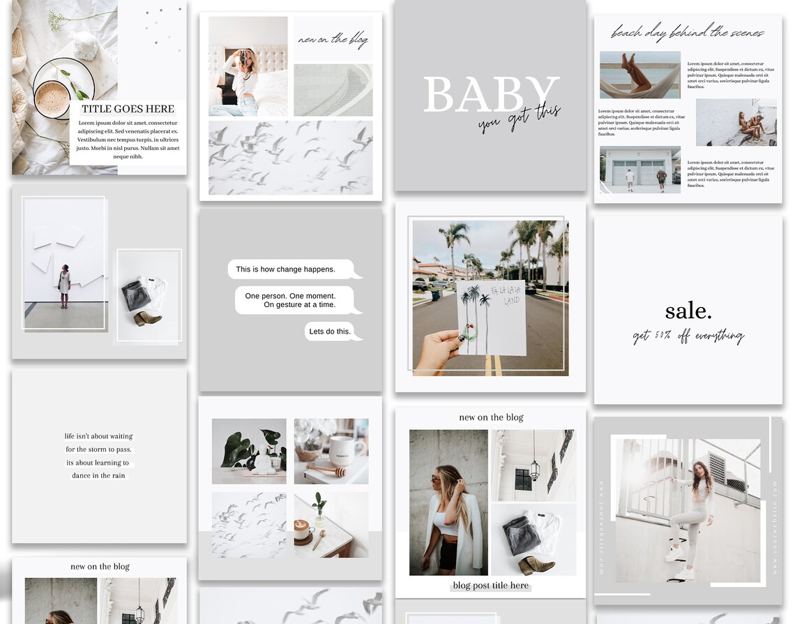 30 Dainty Instagram Marketing Templates CANVA Template | Etsy Canada