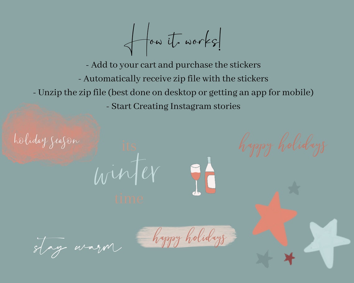 Winter Instagram Story Stickers Holiday Instagram Templates - Etsy