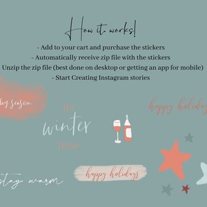 Winter Instagram Story Stickers Holiday Instagram Templates - Etsy