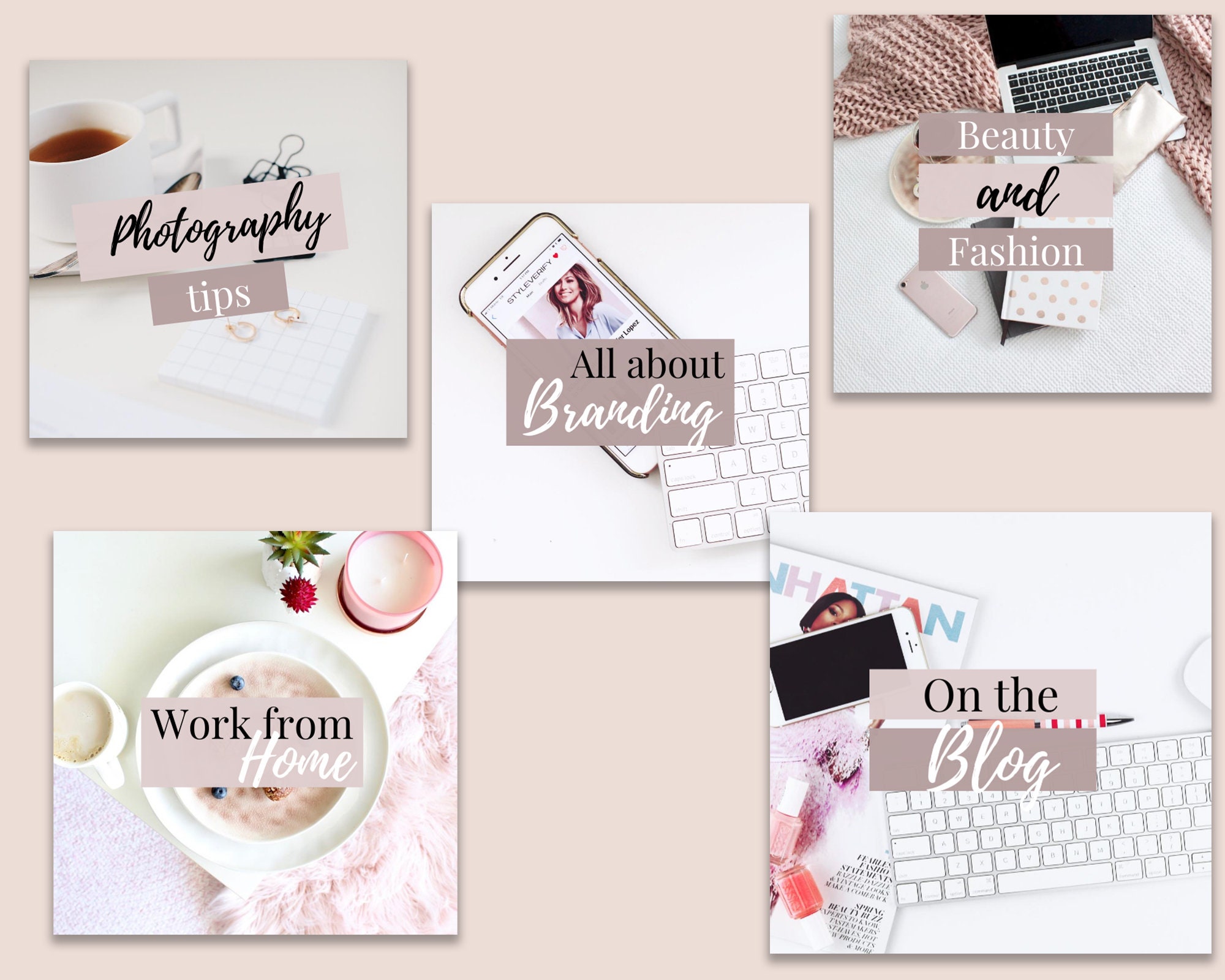 Pinterest Branding Set Templates INSTANT DOWNLOAD Canva Template ...