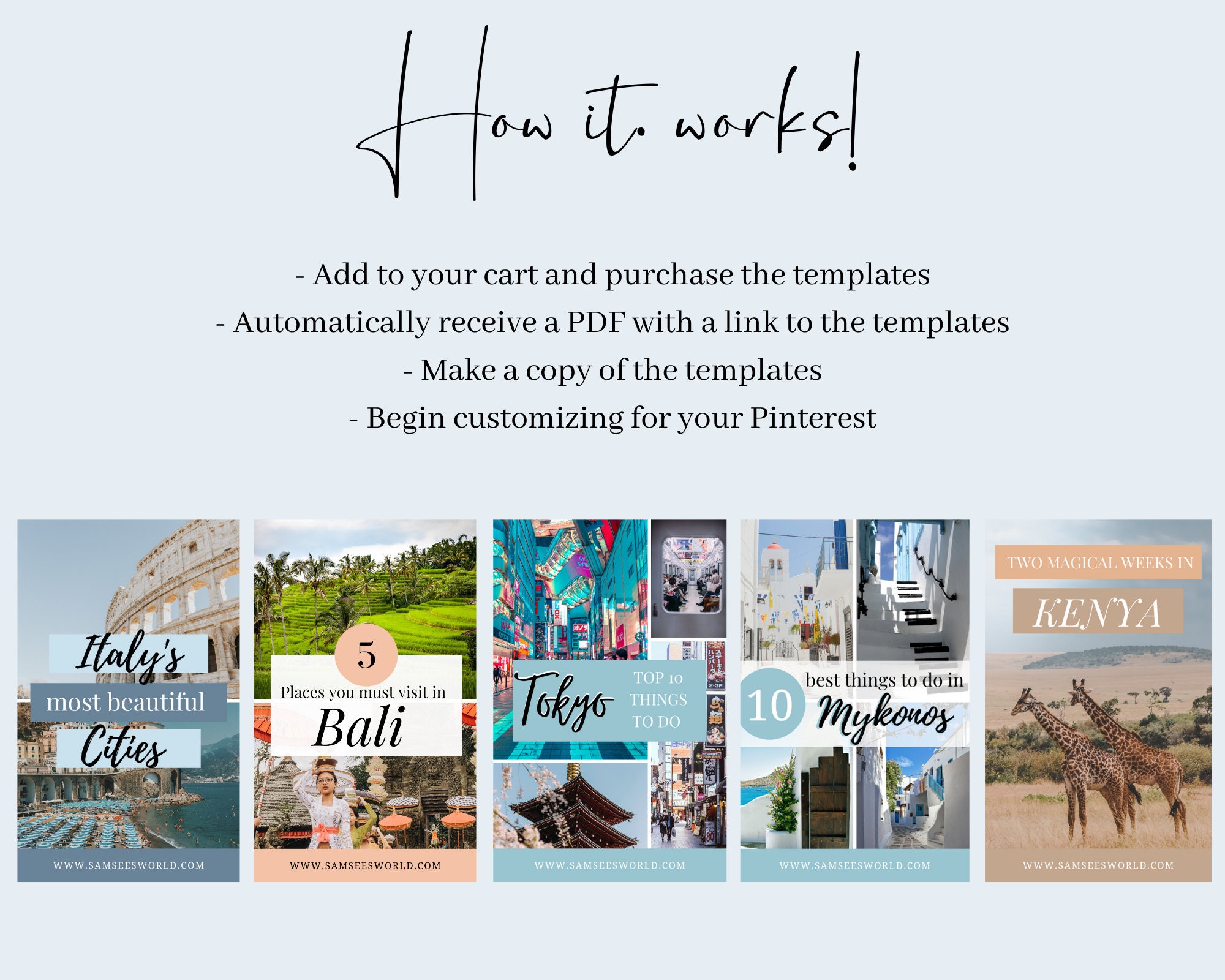 20 Customizable Pinterest Templates Canva Templates Travel | Etsy