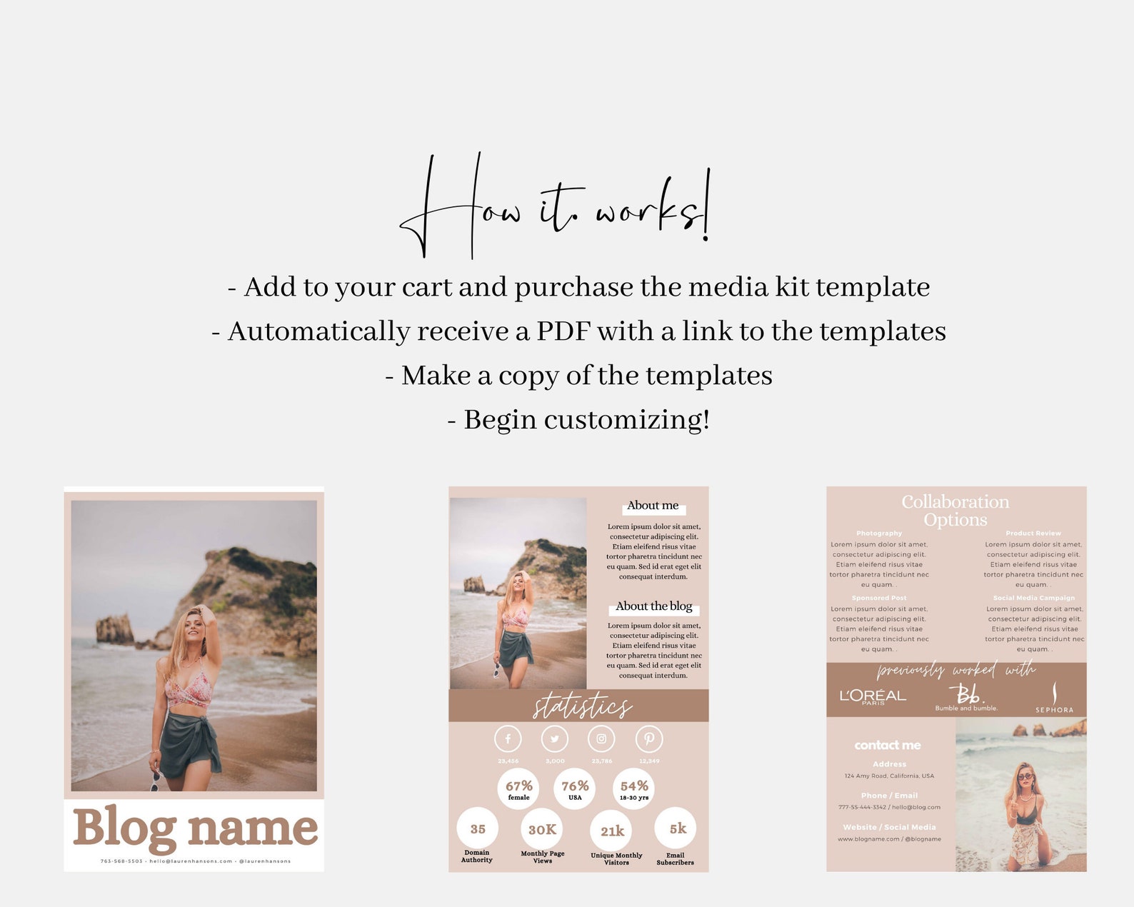 Cute & Girly Media Kit Template for Influencers Canva Media | Etsy