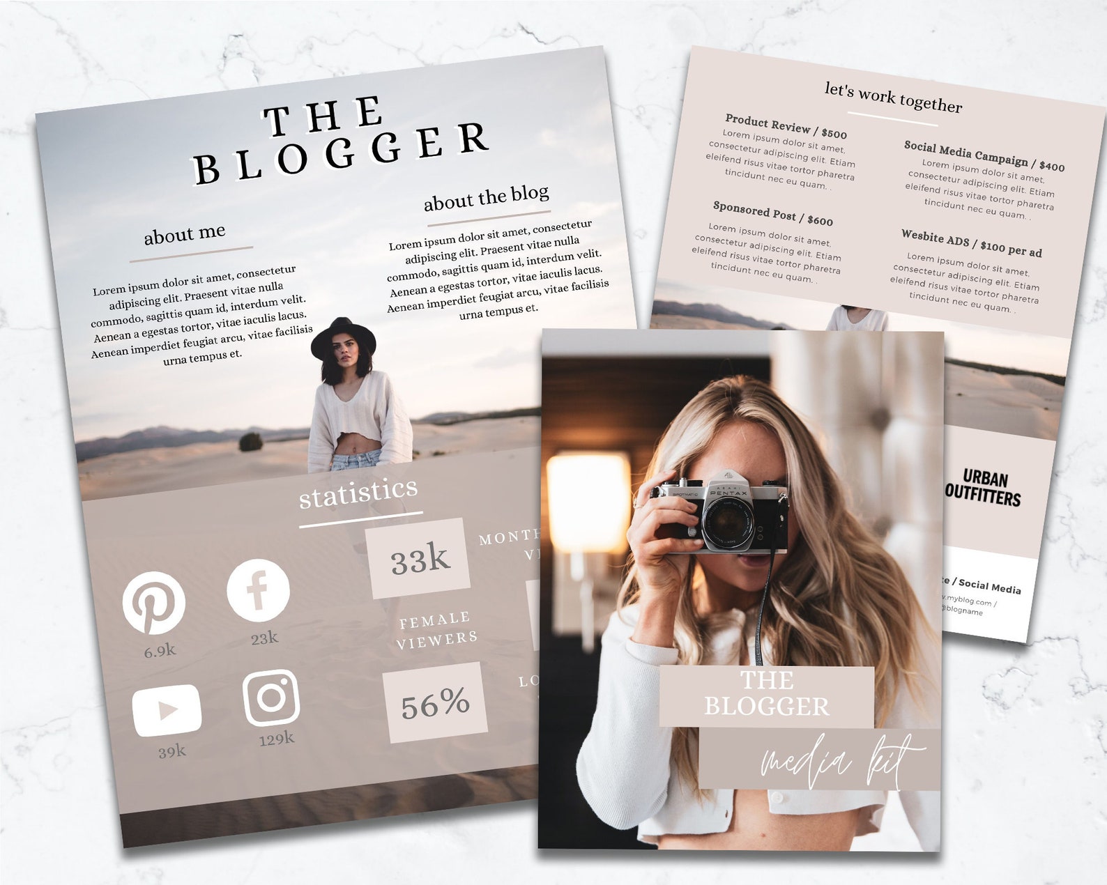 The Blogger Media Kit Template for Influencers Canva Media | Etsy
