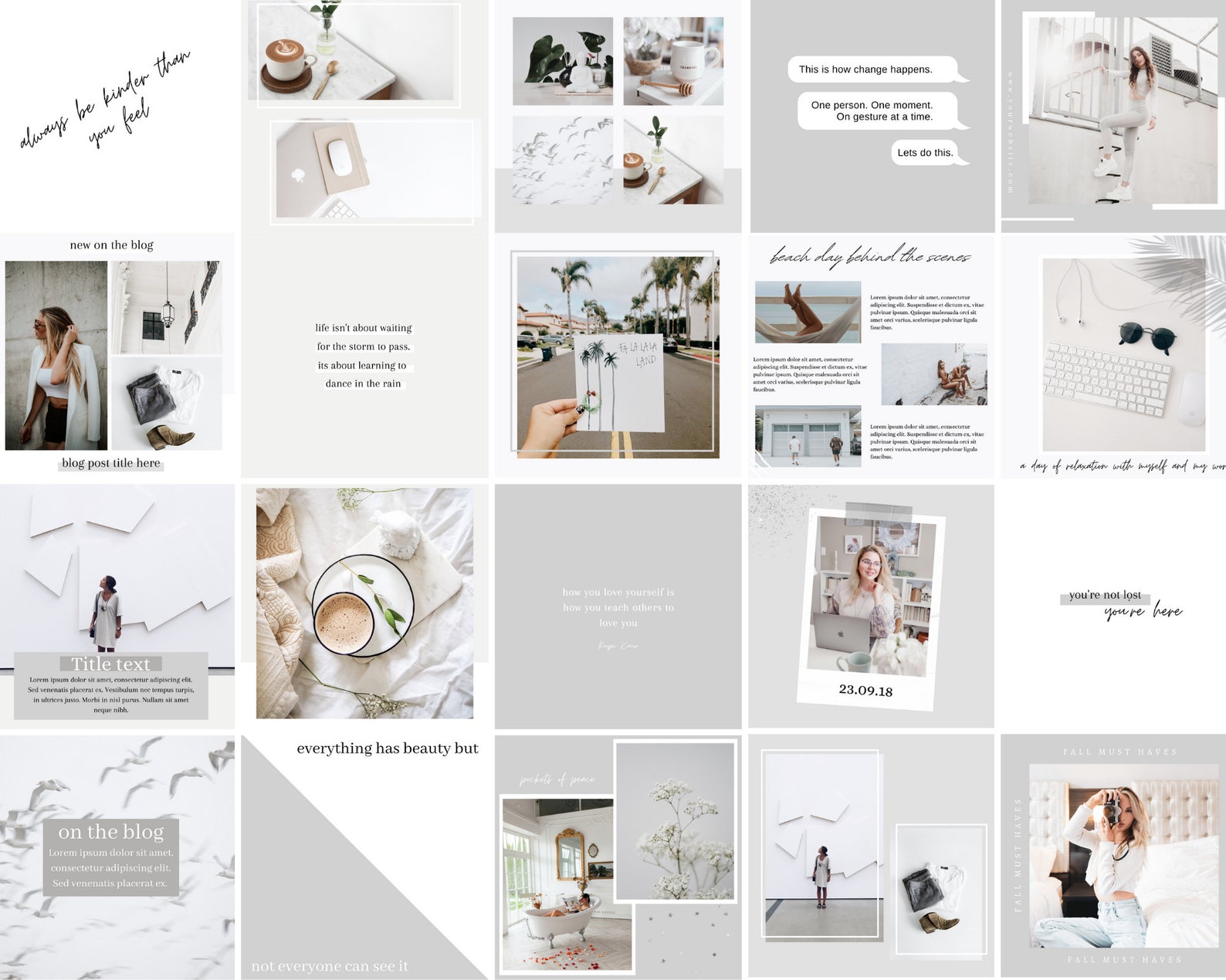 30 Dainty Instagram Marketing Templates CANVA Template - Etsy