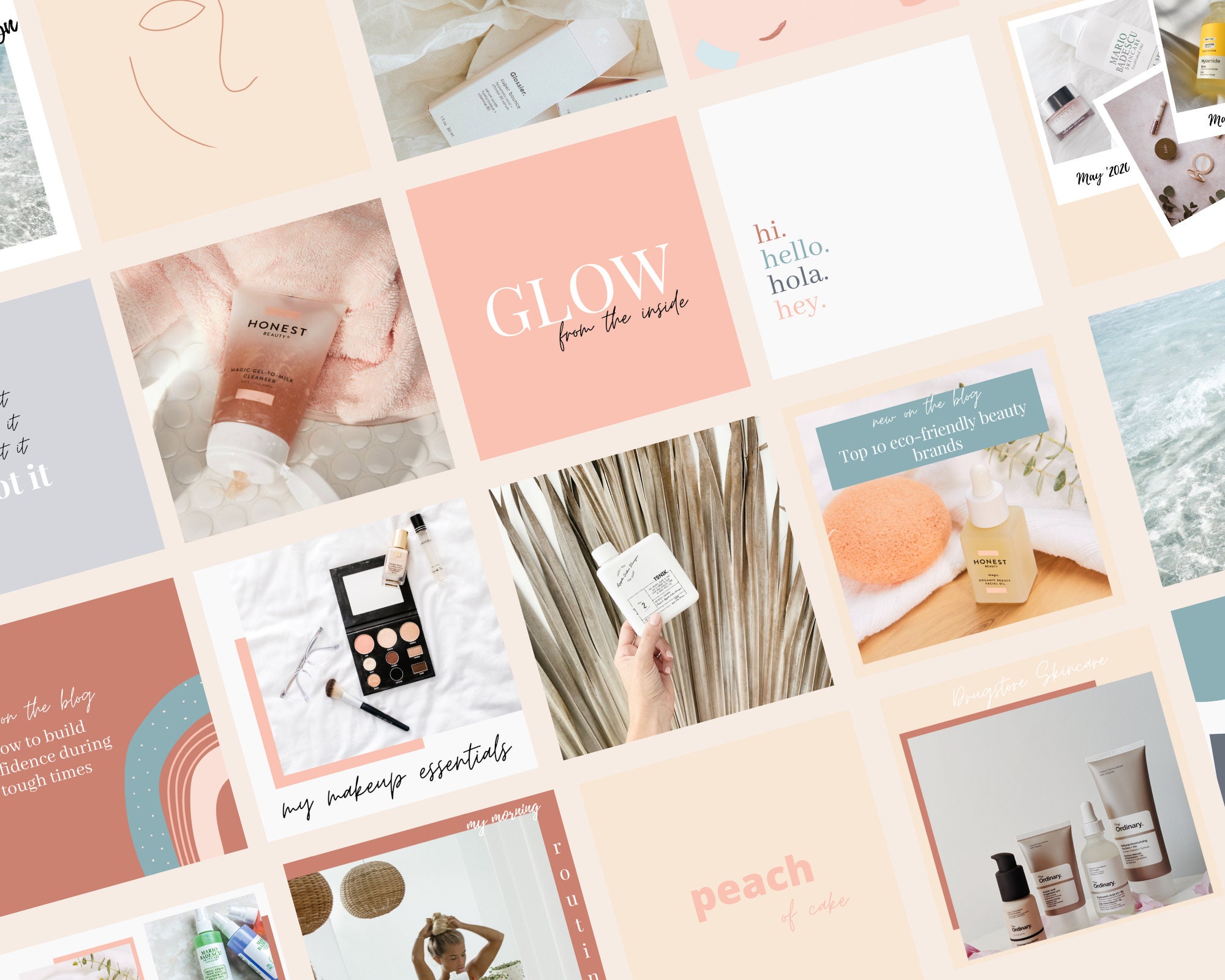 30 Beauty Blogger Instagram Templates for Canva Canva | Etsy