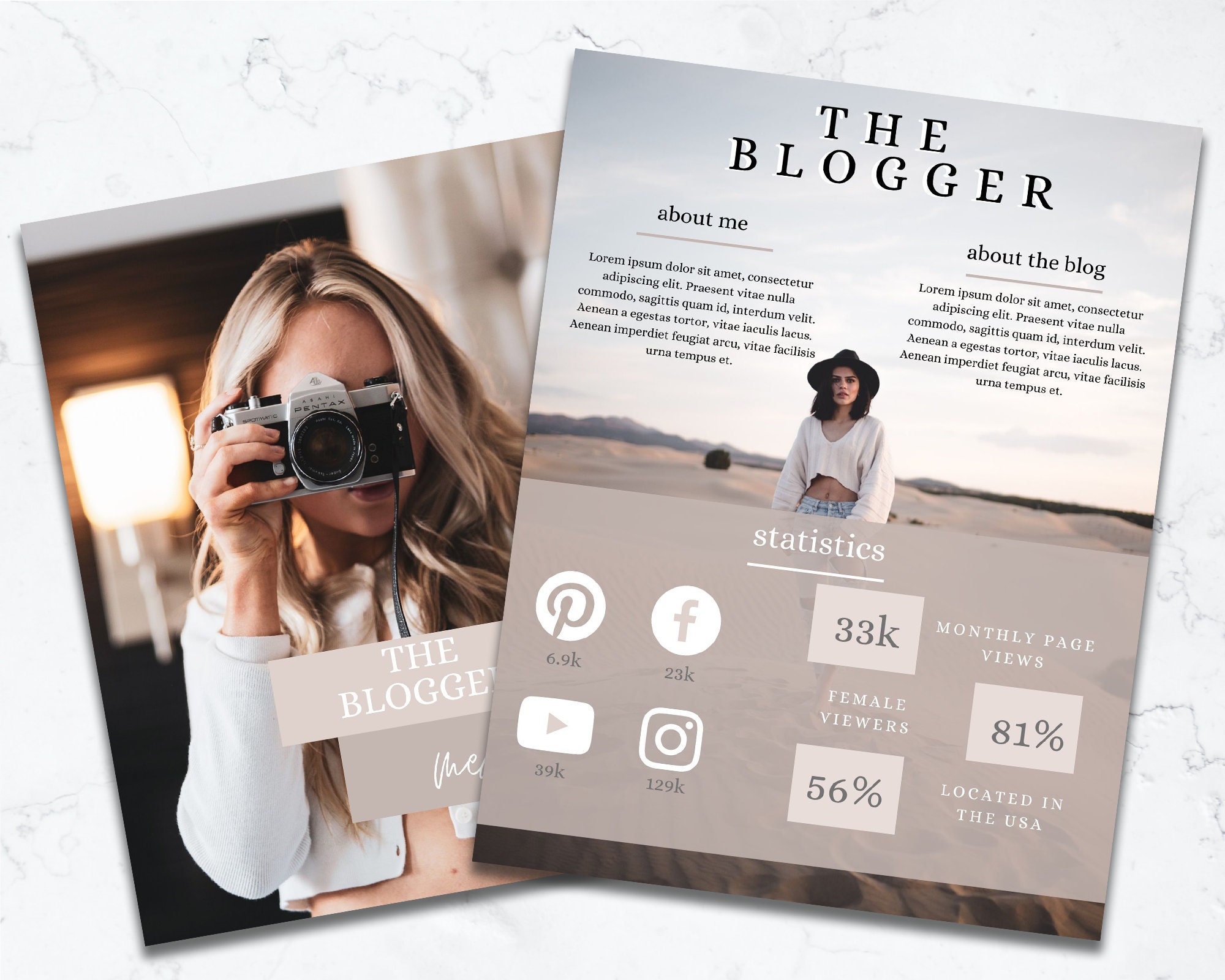 The Blogger Media Kit Template for Influencers Canva Media | Etsy