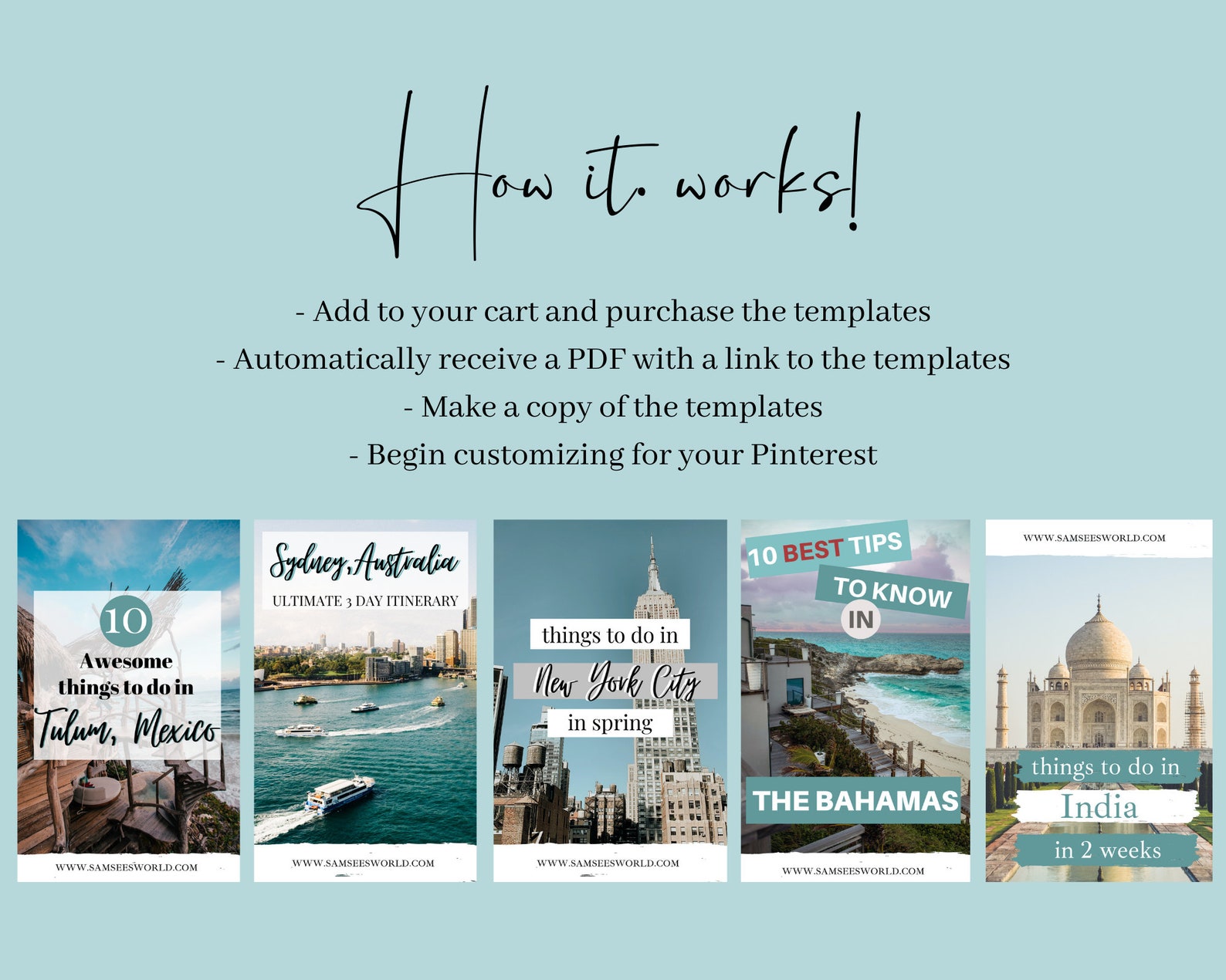 15 Customizable Pinterest Graphic Templates Travel Blogger | Etsy