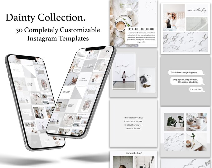 30 Dainty Instagram Marketing Templates CANVA Template Instagram ...