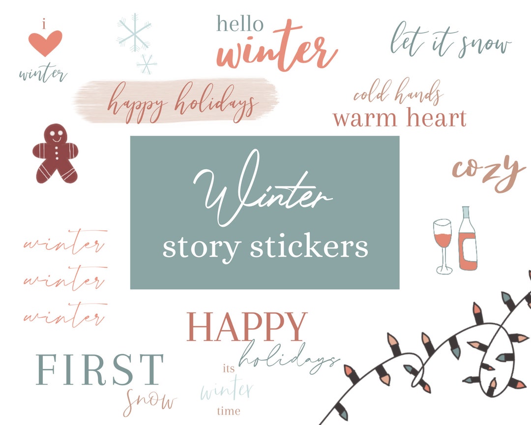 Winter Instagram Story Stickers Holiday Instagram Templates - Etsy