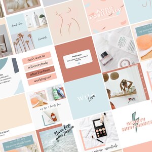 30 Beauty Blogger Instagram Templates for Canva Canva | Etsy