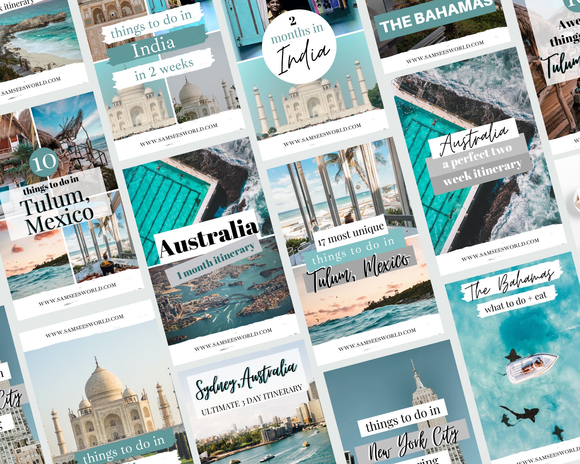 15 Customizable Pinterest Graphic Templates Travel Blogger | Etsy