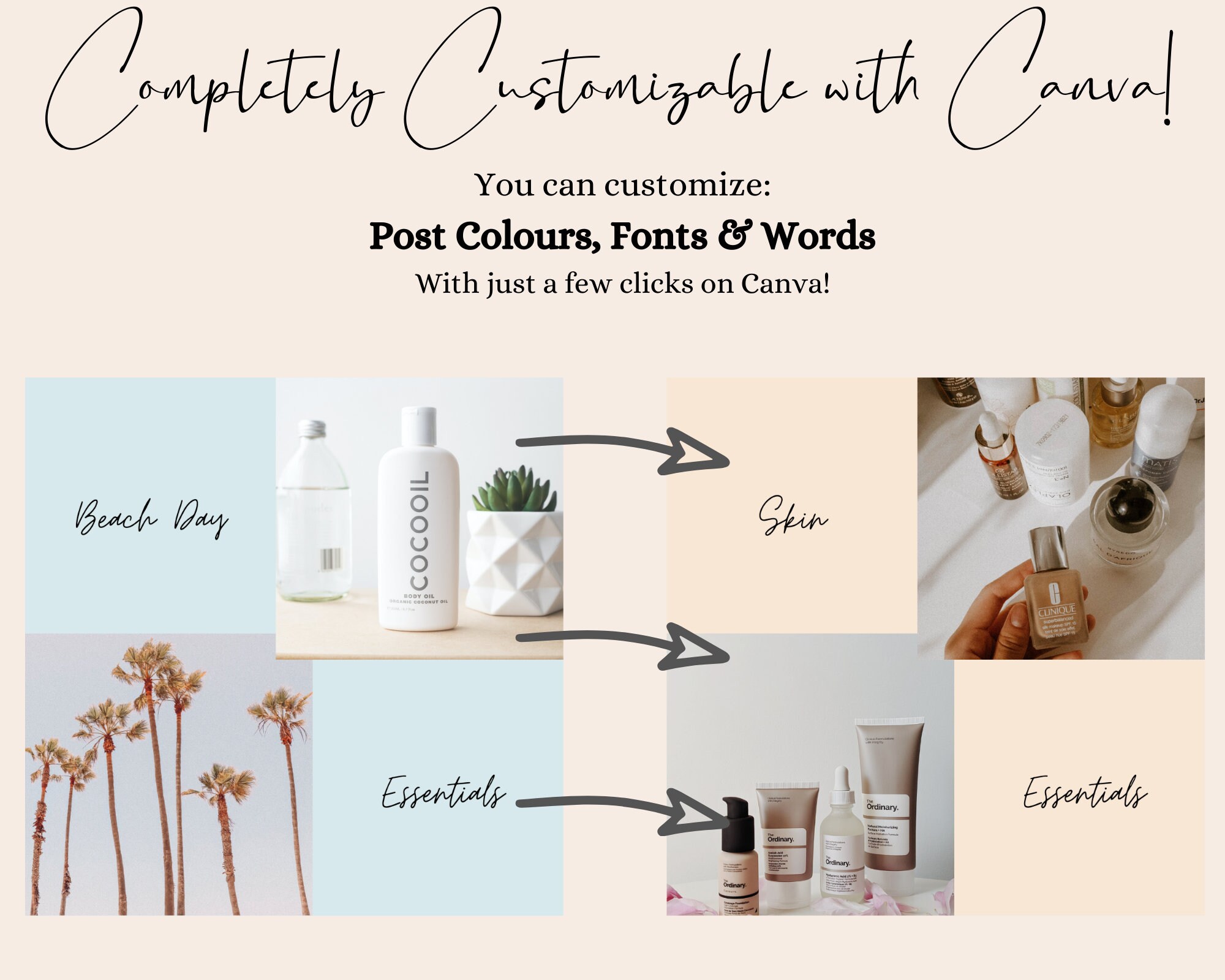 30 Beauty Blogger Instagram Templates for Canva Canva | Etsy Canada