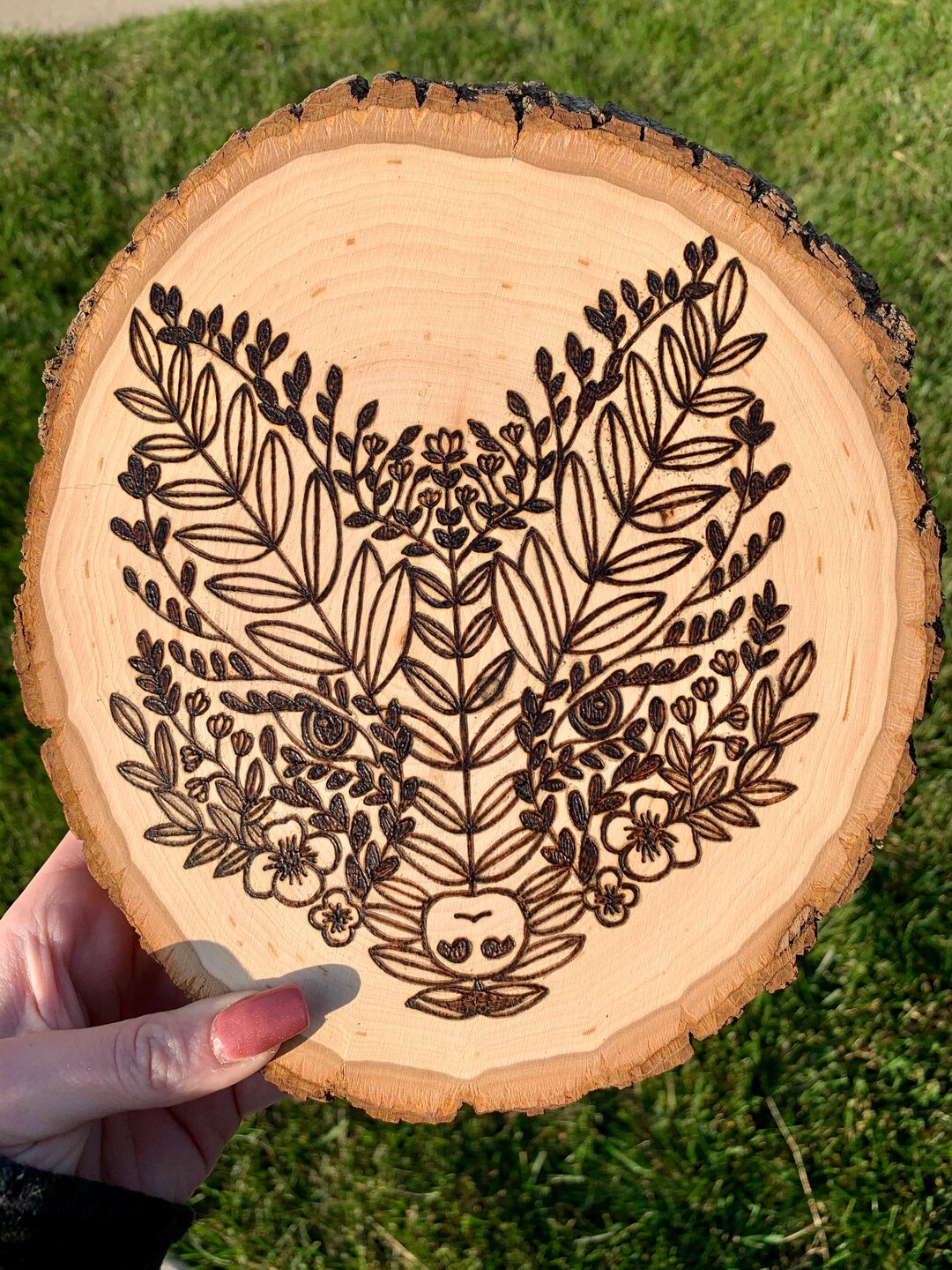 Floral Fox Pyrography, Wood Burned Woodland Animal, Fall Art - Etsy