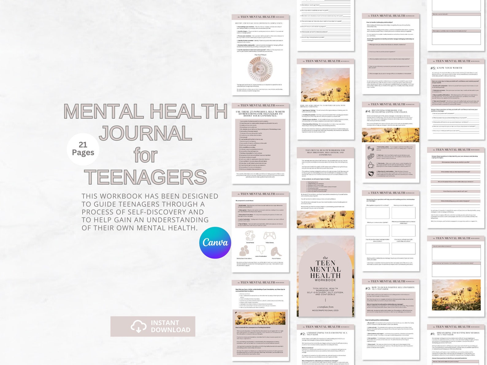 Teen Mental Health, Teen Mental Health Journal, Teen Anxiety Journal ...
