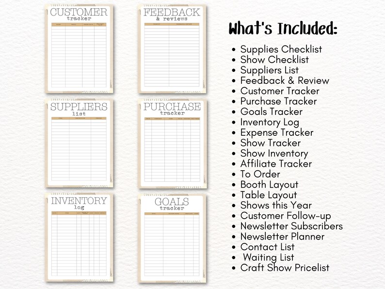 Craft Fair Planner, Craft Show Templates, Market Stall Planner ...