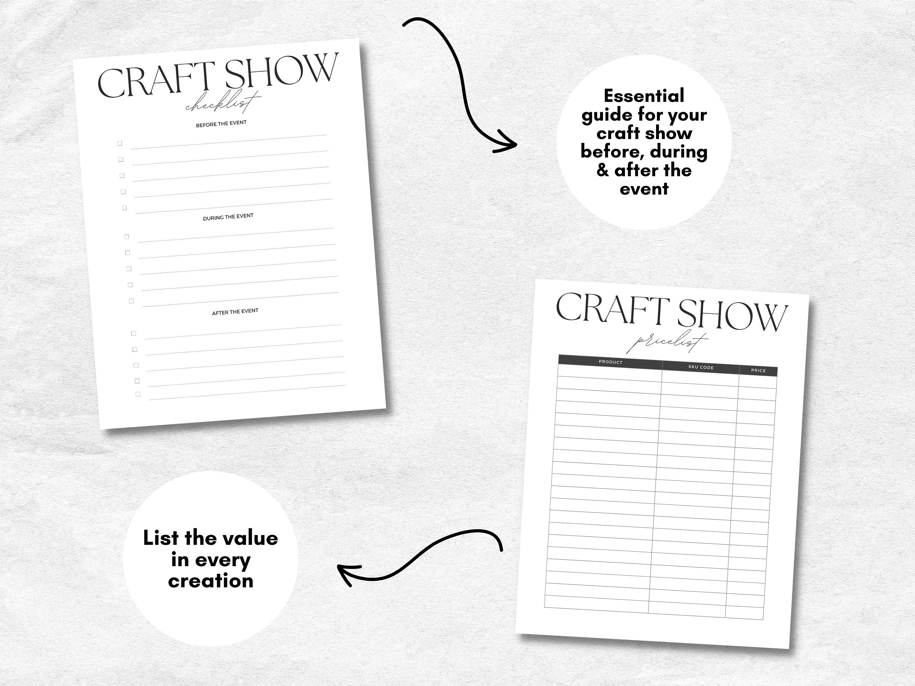 Craft Fair Planner, Craft Show Templates, Market Stall Planner ...