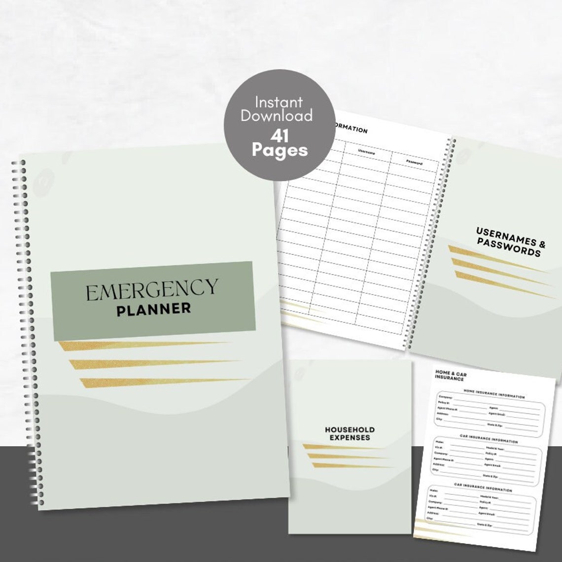 Emergency Binder Printable and Fillable, in Case of Emergency Printable Organizer, End of Life ...