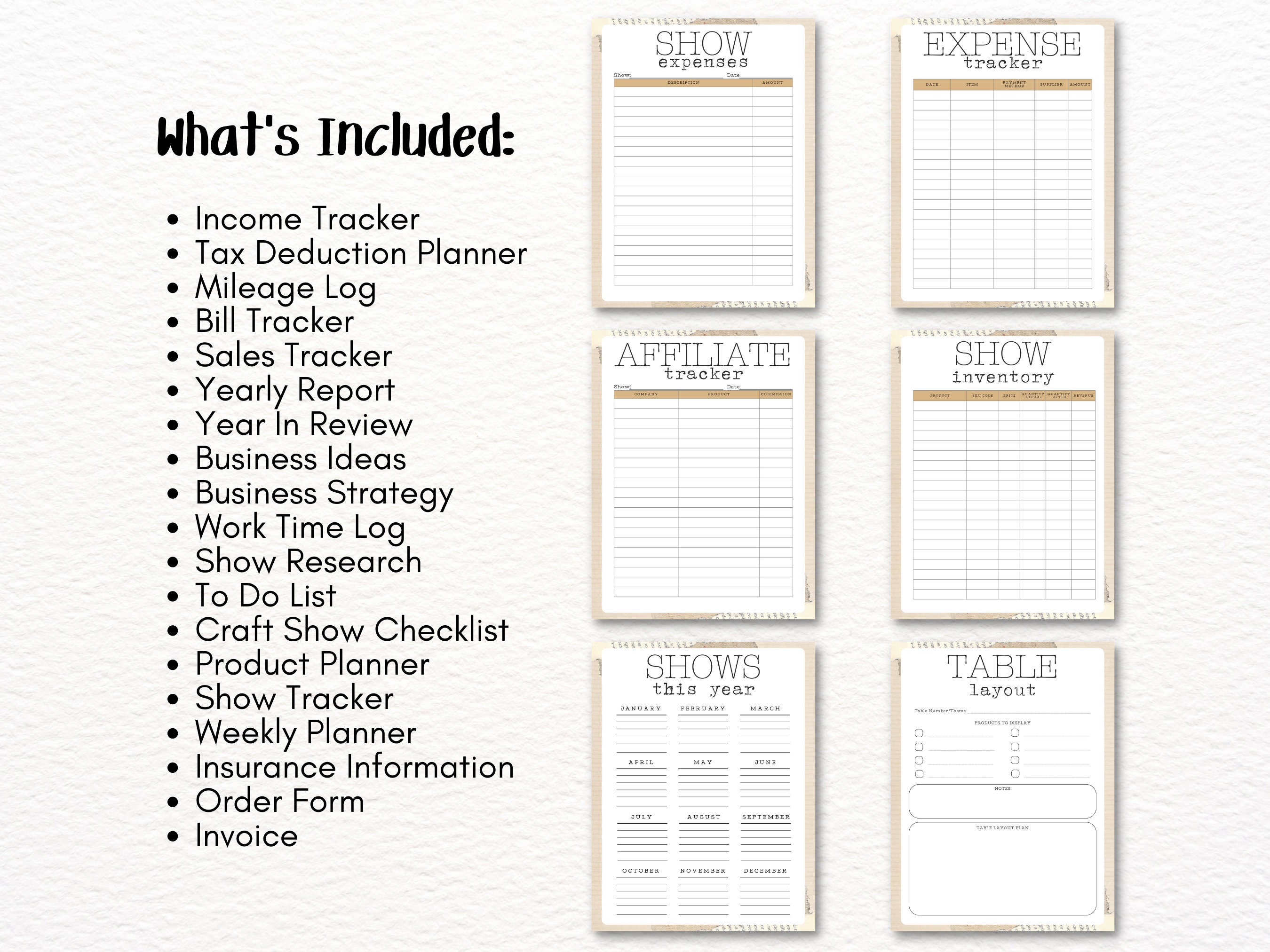 Craft Fair Planner, Craft Show Templates, Market Stall Planner ...