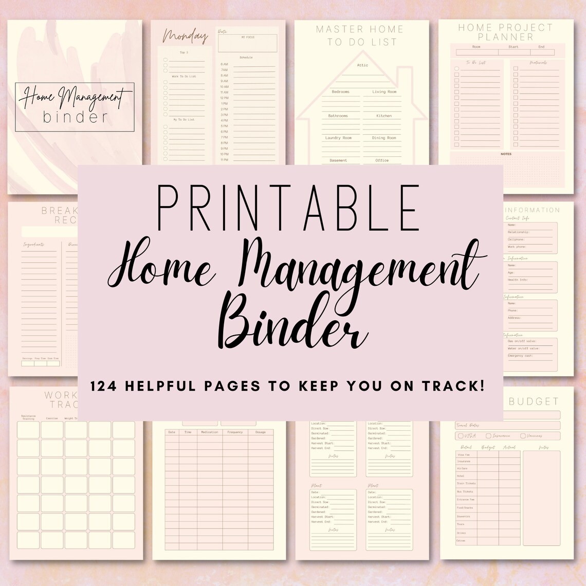 Household Planner, Printable Household Management Binder, Household ...