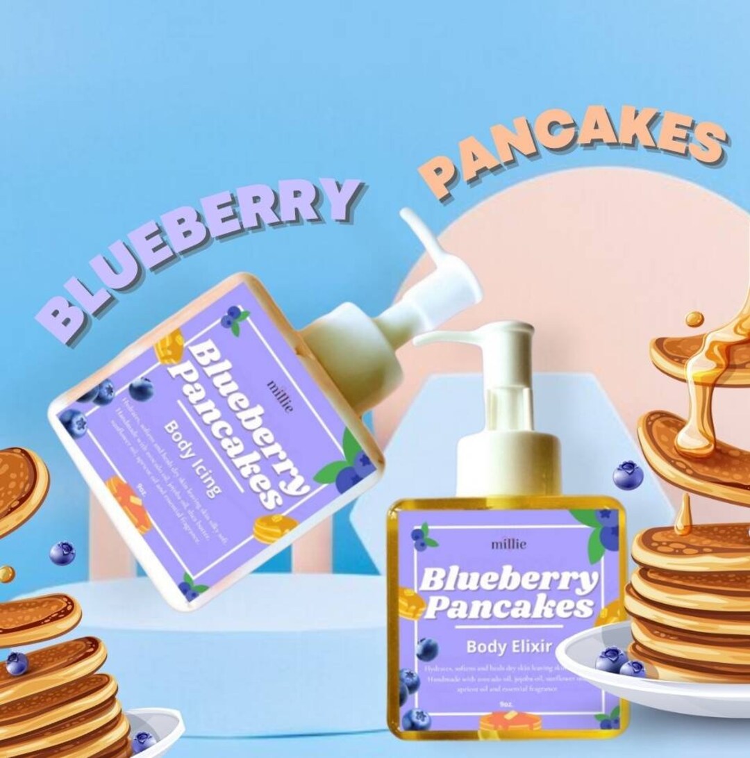 Blueberry Pancakes Body Bundle, Icing, Elixir, Oil, Glaze, Lotion ...