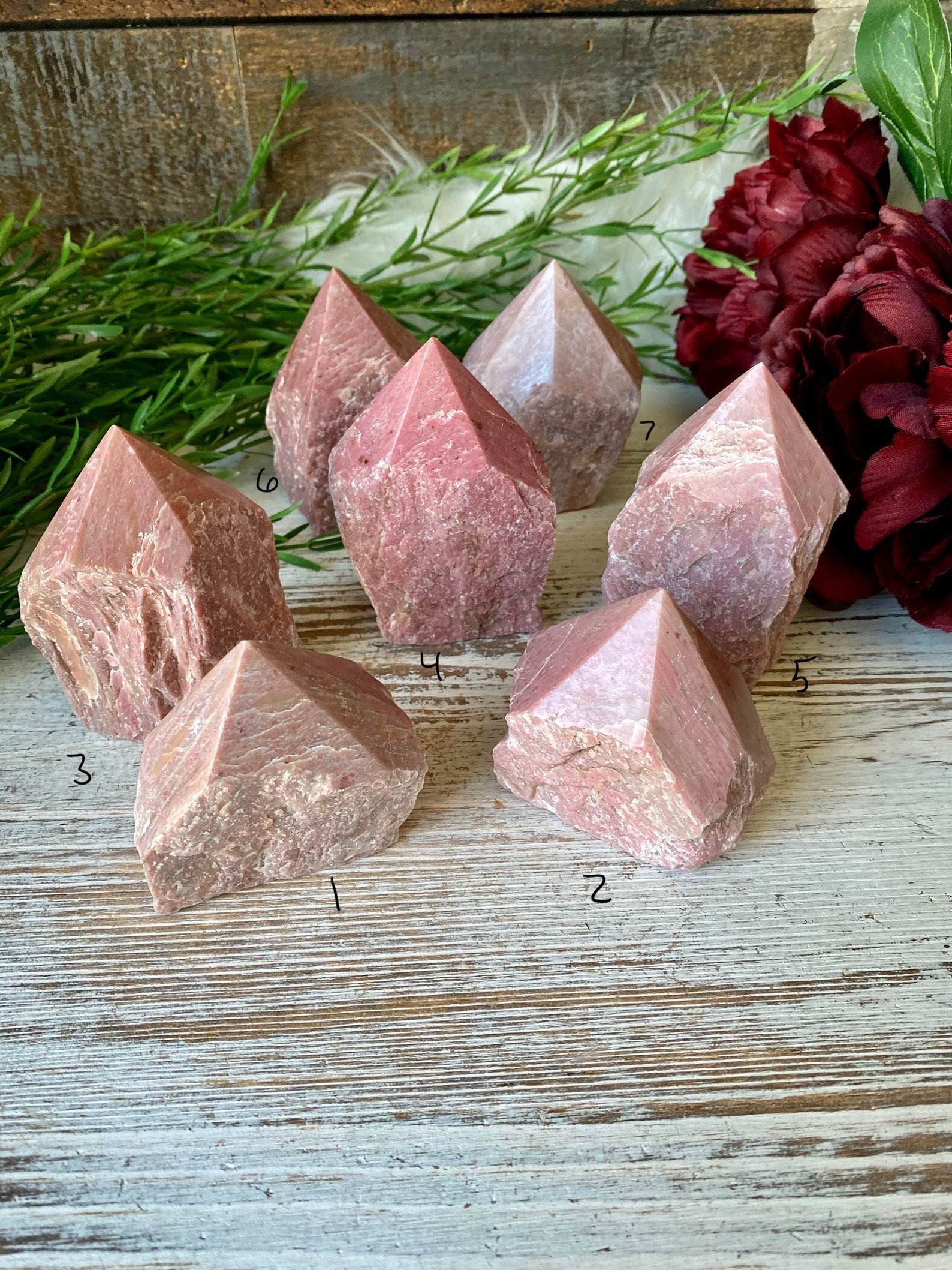 Pink Jasper Chunk Tower Pink Jasper Top Polished Point | Etsy