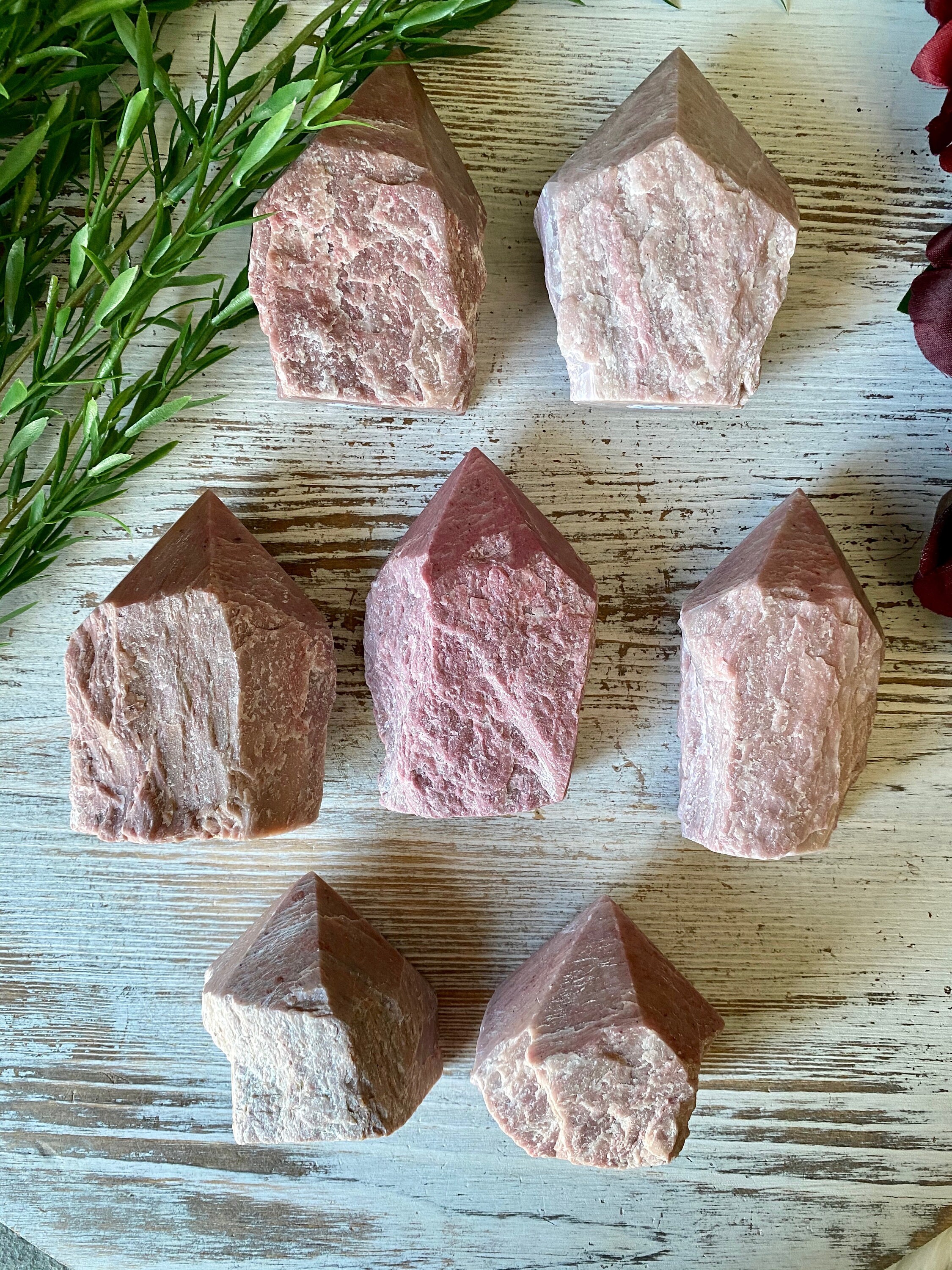 Pink Jasper Chunk Tower Pink Jasper Top Polished Point | Etsy