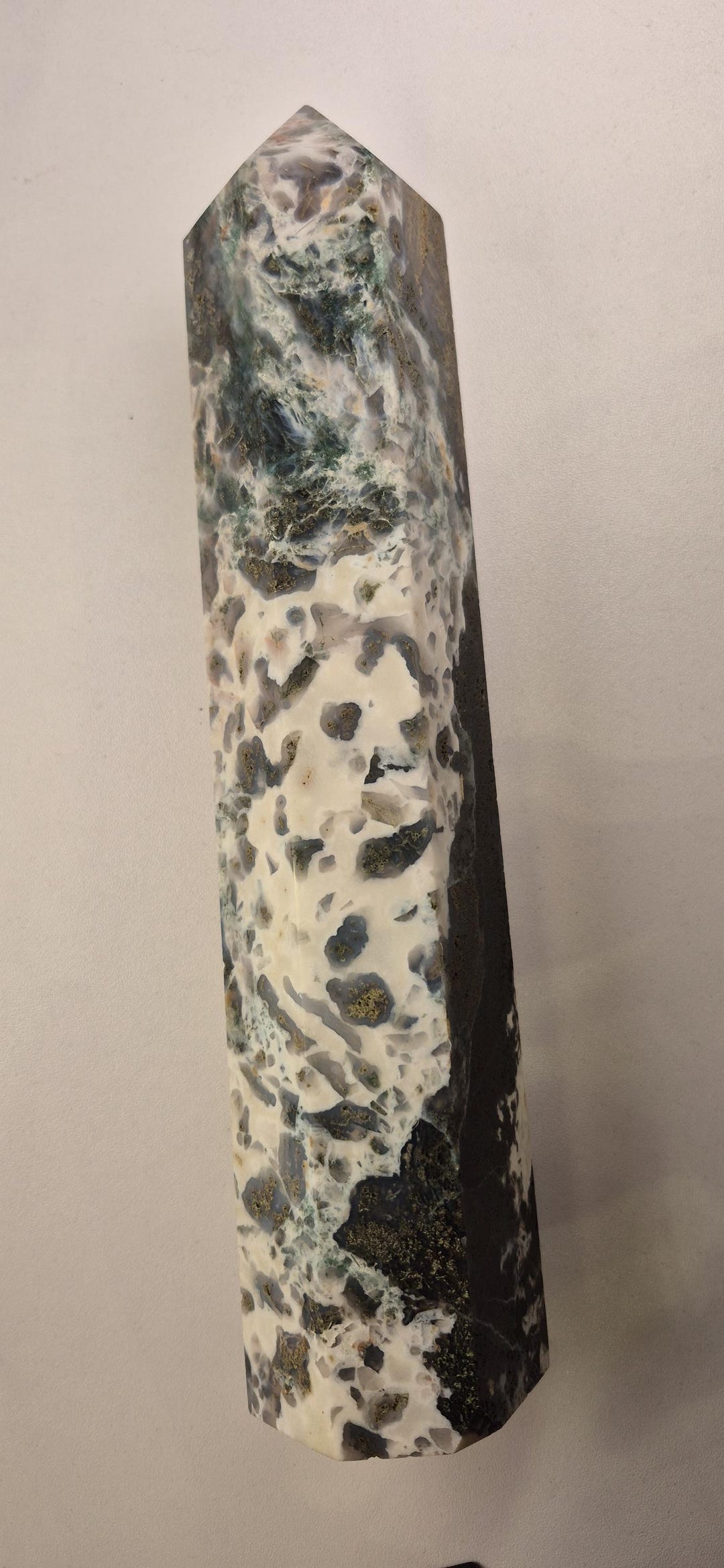 Extra Large Moss Agate Tower - Etsy