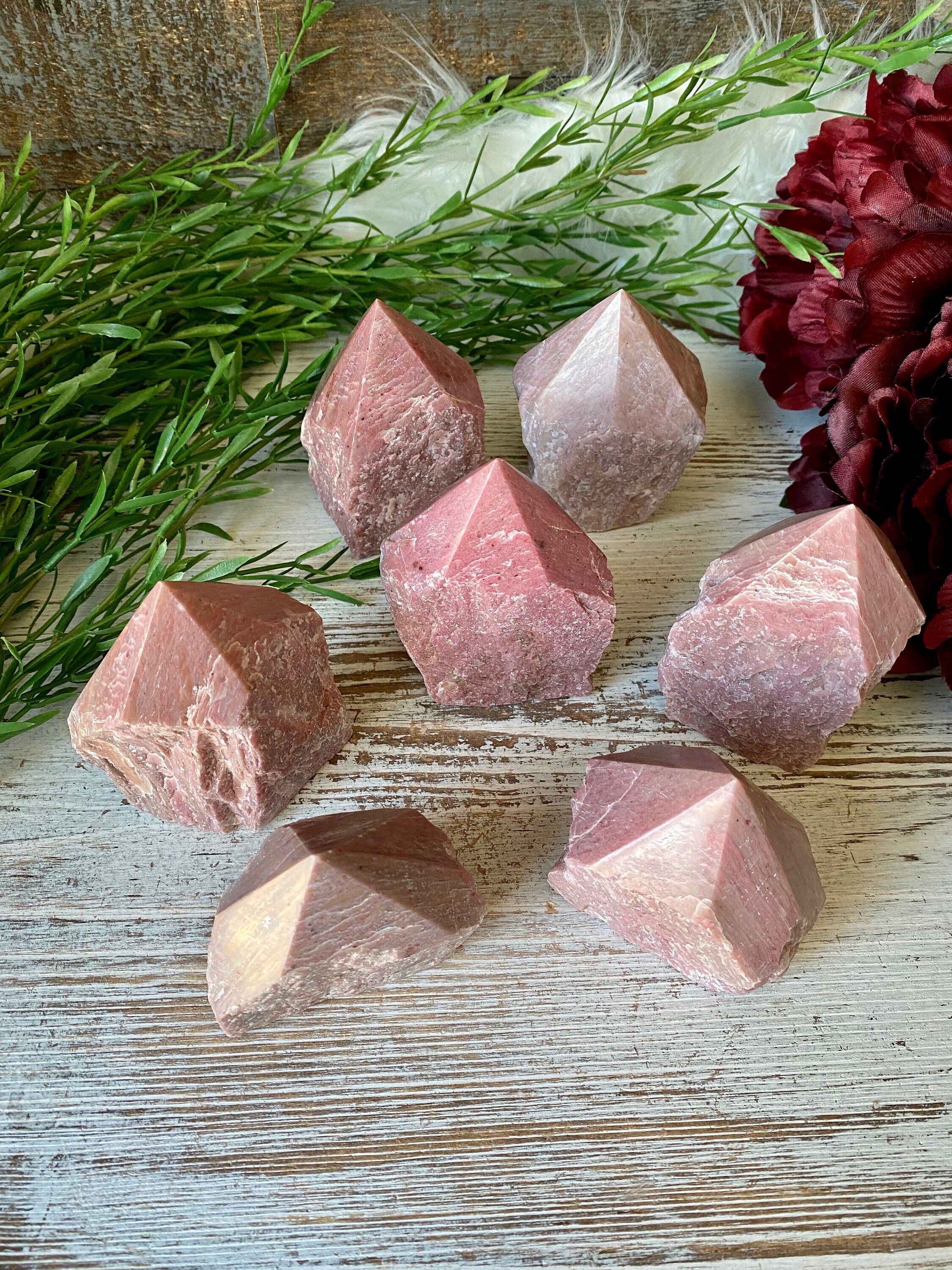 Pink Jasper Chunk Tower Pink Jasper Top Polished Point | Etsy