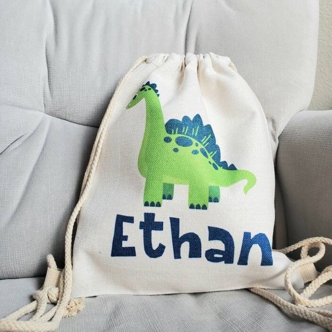 Personalized Dinosaur Drawstring Bag: Kids Party Favor Backpack - Etsy