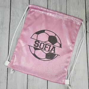Personalized Soccer Ball Drawstring Bag: Sequin Backpack Gift - Etsy