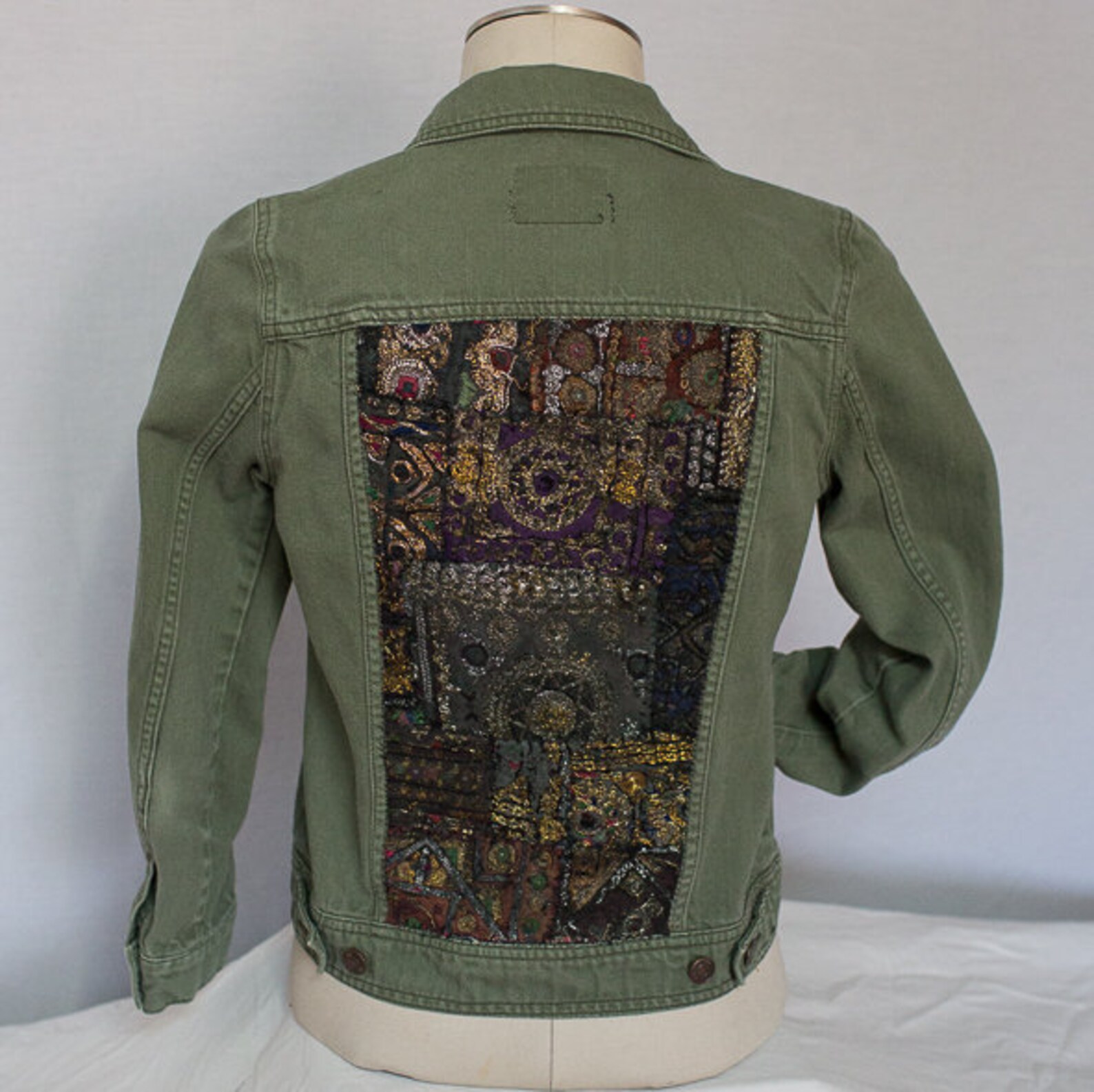Vintage Jean Jacket. Embellished Jean Jacket. Upcycled Clothes. - Etsy