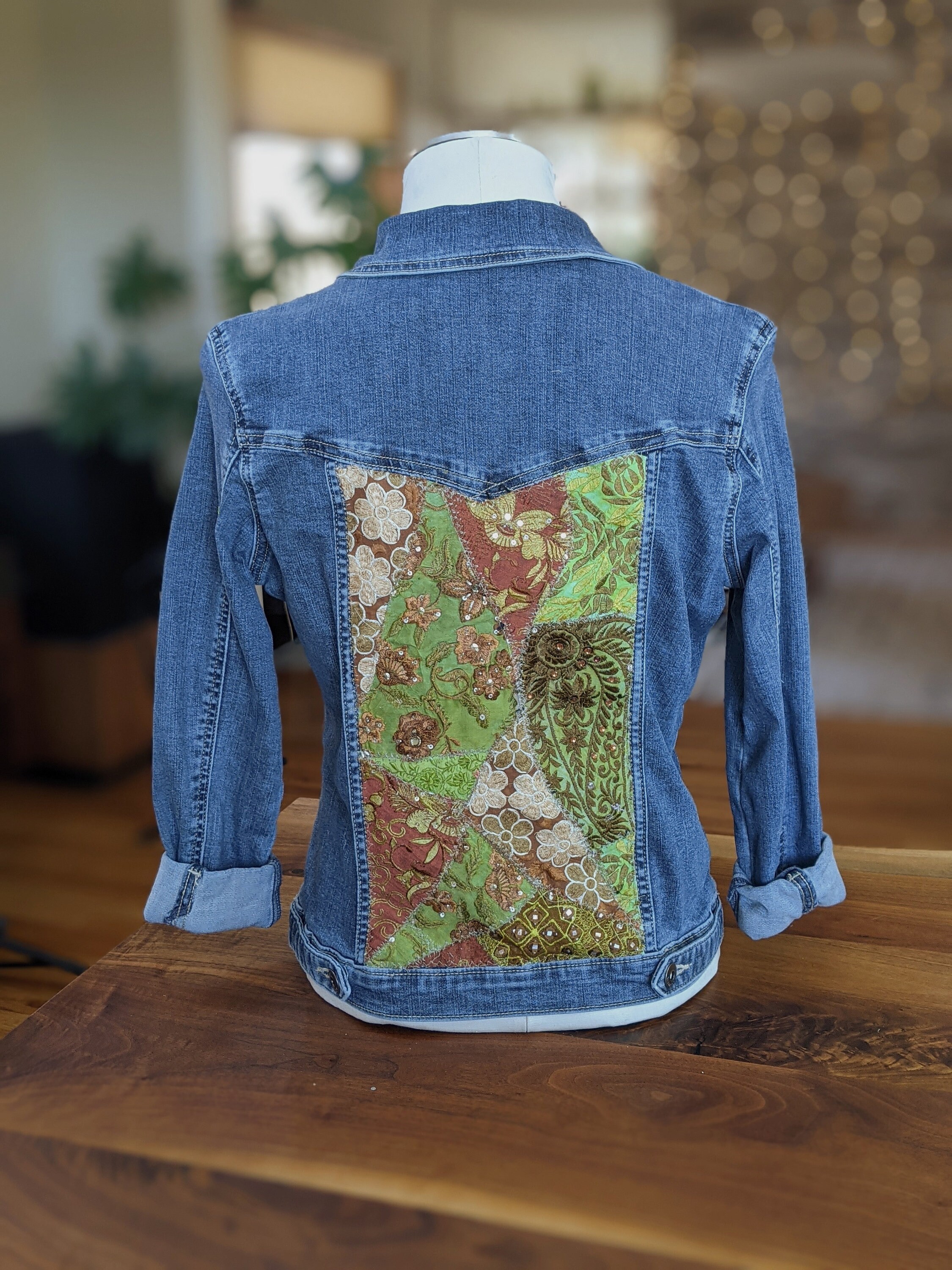Vintage Jean Jacket. Embellished Jean Jacket. Upcycled Clothes. - Etsy