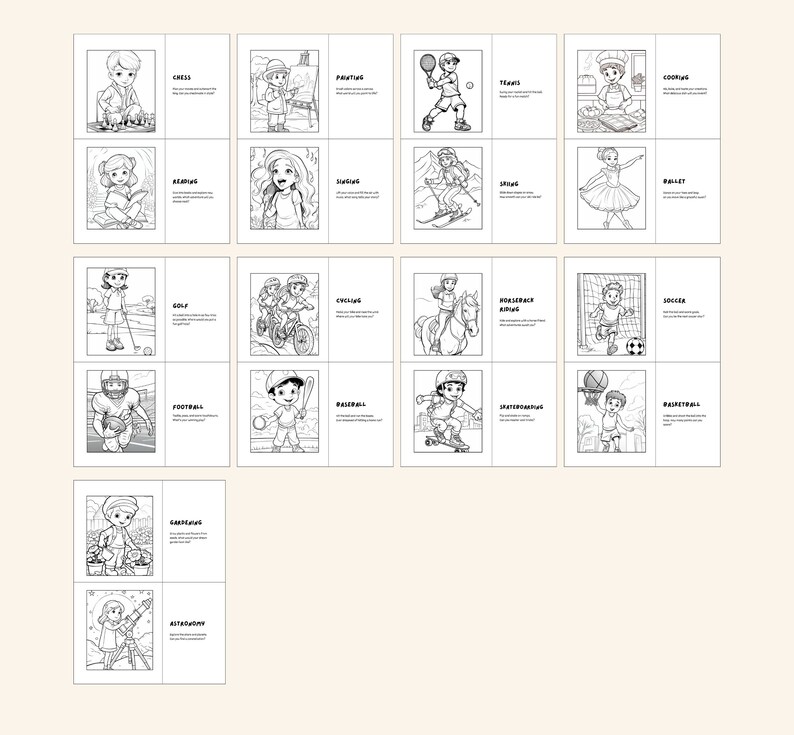 18 Activities & Hobbies Coloring Pages for Kids : Discover Your Hobby ...