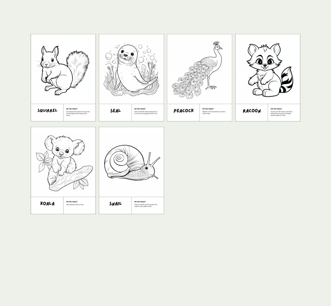 30 Animal Coloring Book for Kids & Adults: Educational Animal Kingdom ...