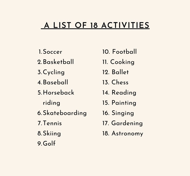 18 Activities & Hobbies Coloring Pages for Kids : Discover Your Hobby ...