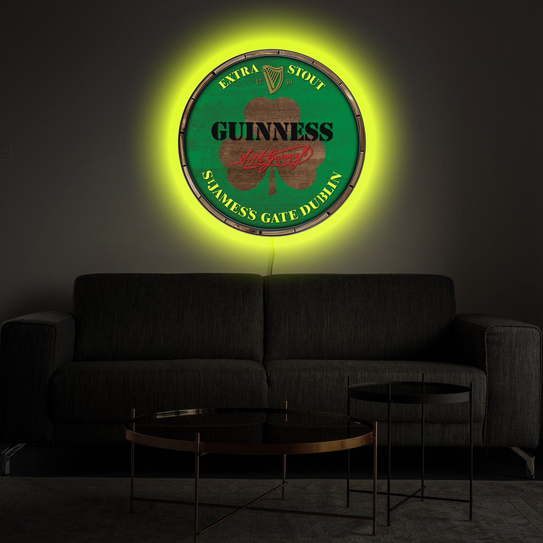 Guinness Neon Sign, Guinness Sign, Guinness Led, Guinness Bar Sign ...