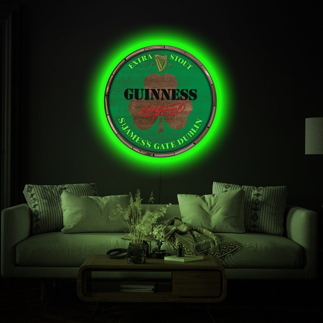 Guinness Neon Sign, Guinness Sign, Guinness Led, Guinness Bar Sign ...