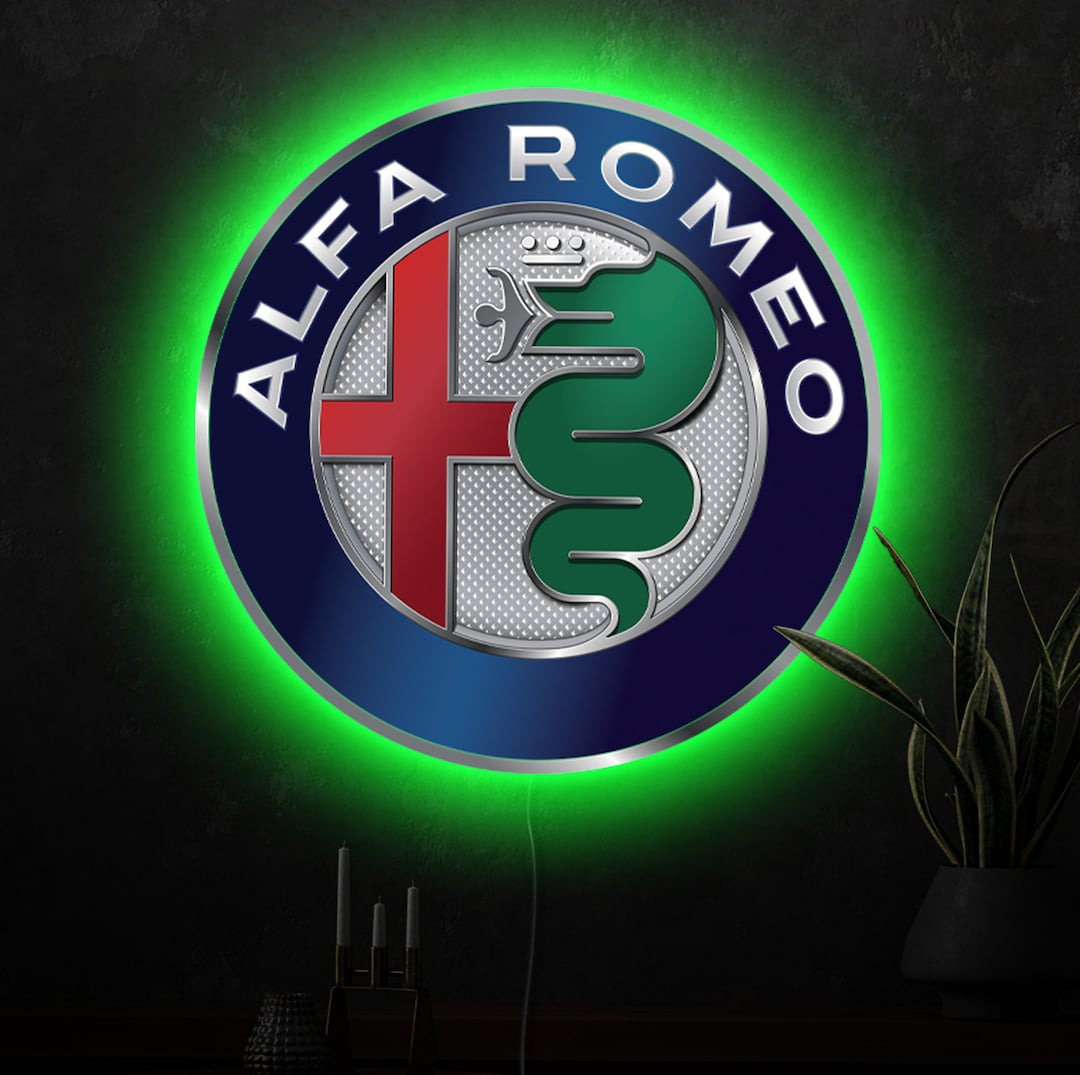 Alfa Romeo Neon Sign, Alfa Romeo Logo Led, Alfa Romeo Light Sign, Car ...