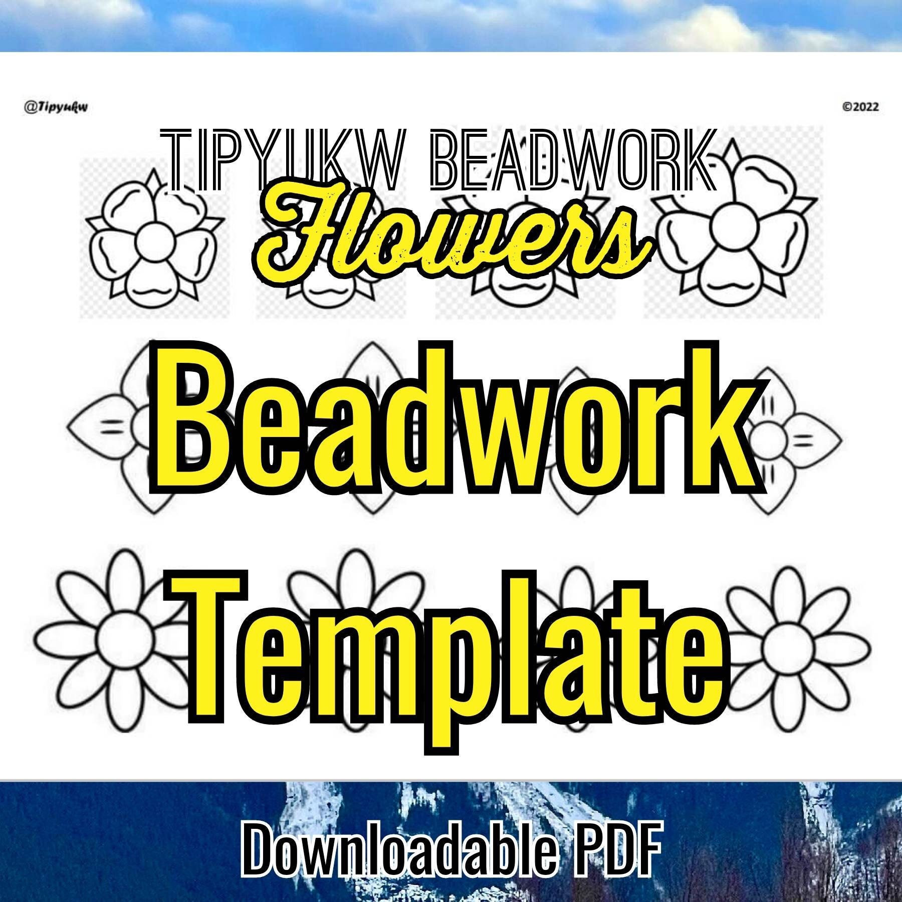 Native Beadwork Template | Floral | 4-5-8 Petal Flower Stencils for ...