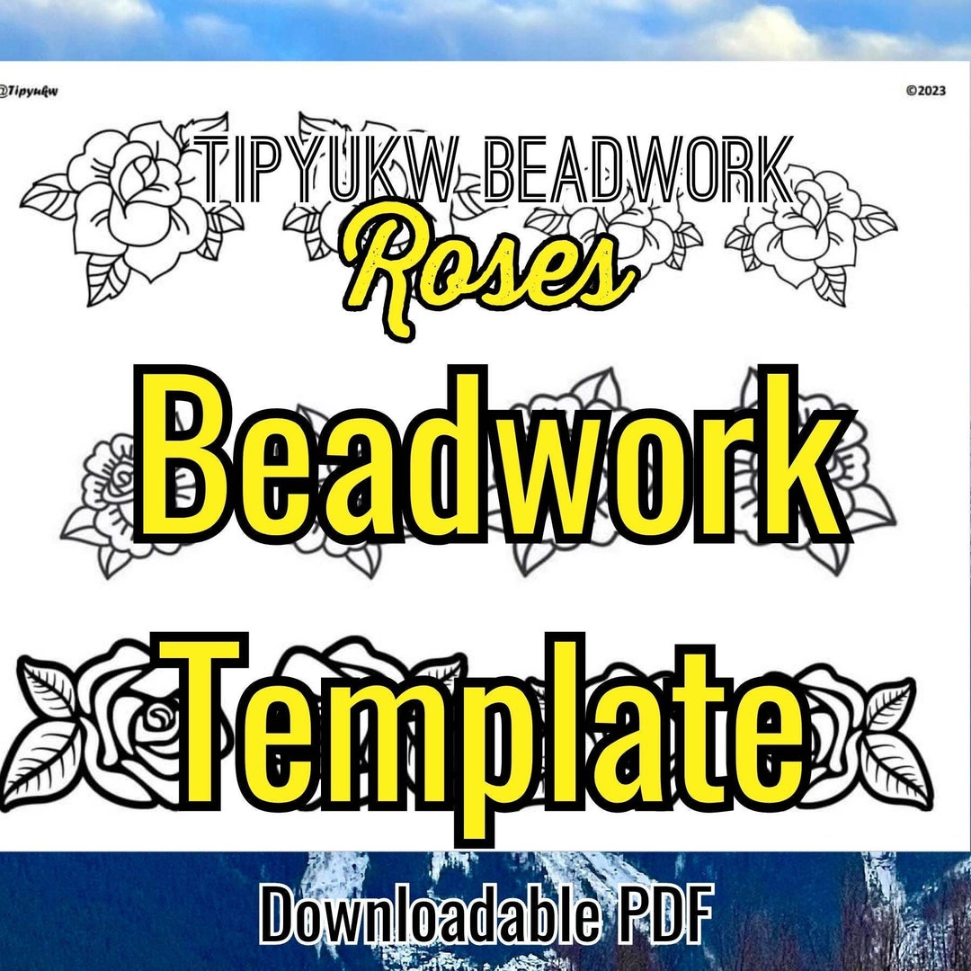 Native Beadwork Template | Roses | Mirrored Rose Stencils for ...