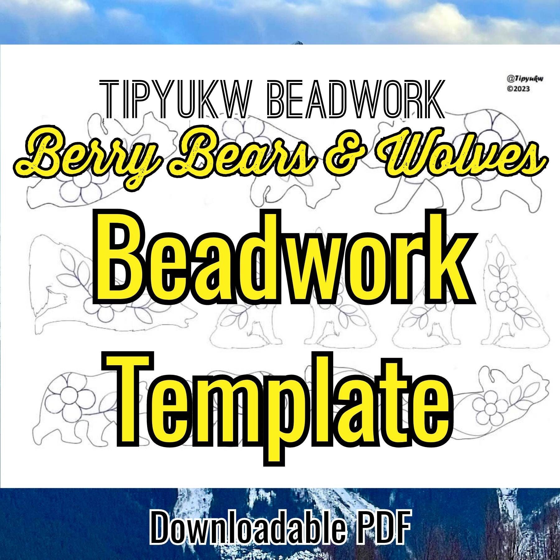 Native Beadwork Template | Berries | Berry Bears & Wolves Stencils for ...