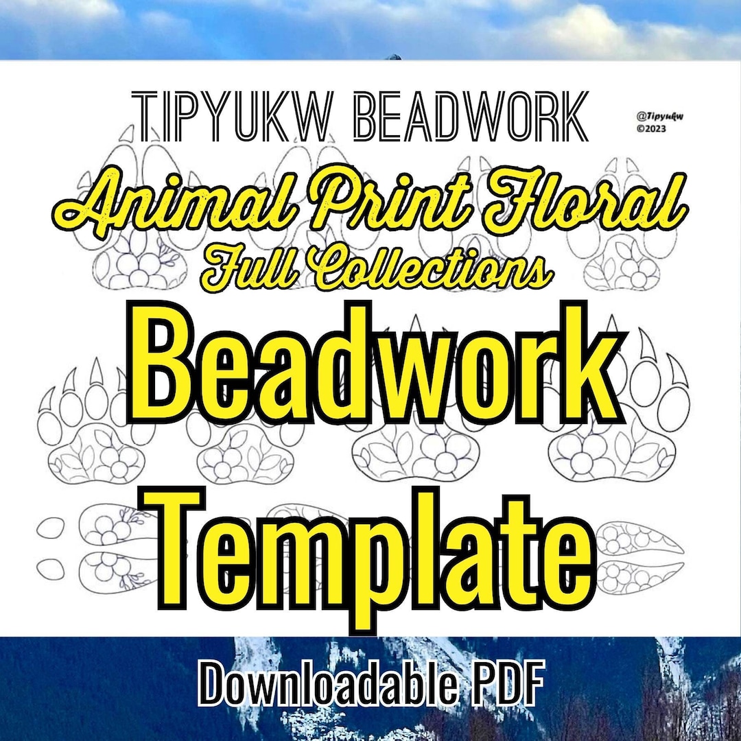 Native Beadwork Template | Animal Florals | Bear, Wolf, Moose, and ...