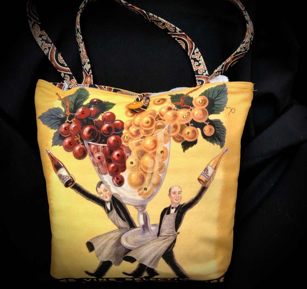 Tote Bag Vine Carry All Le Vin Tote Purse Grocery Bag - Etsy