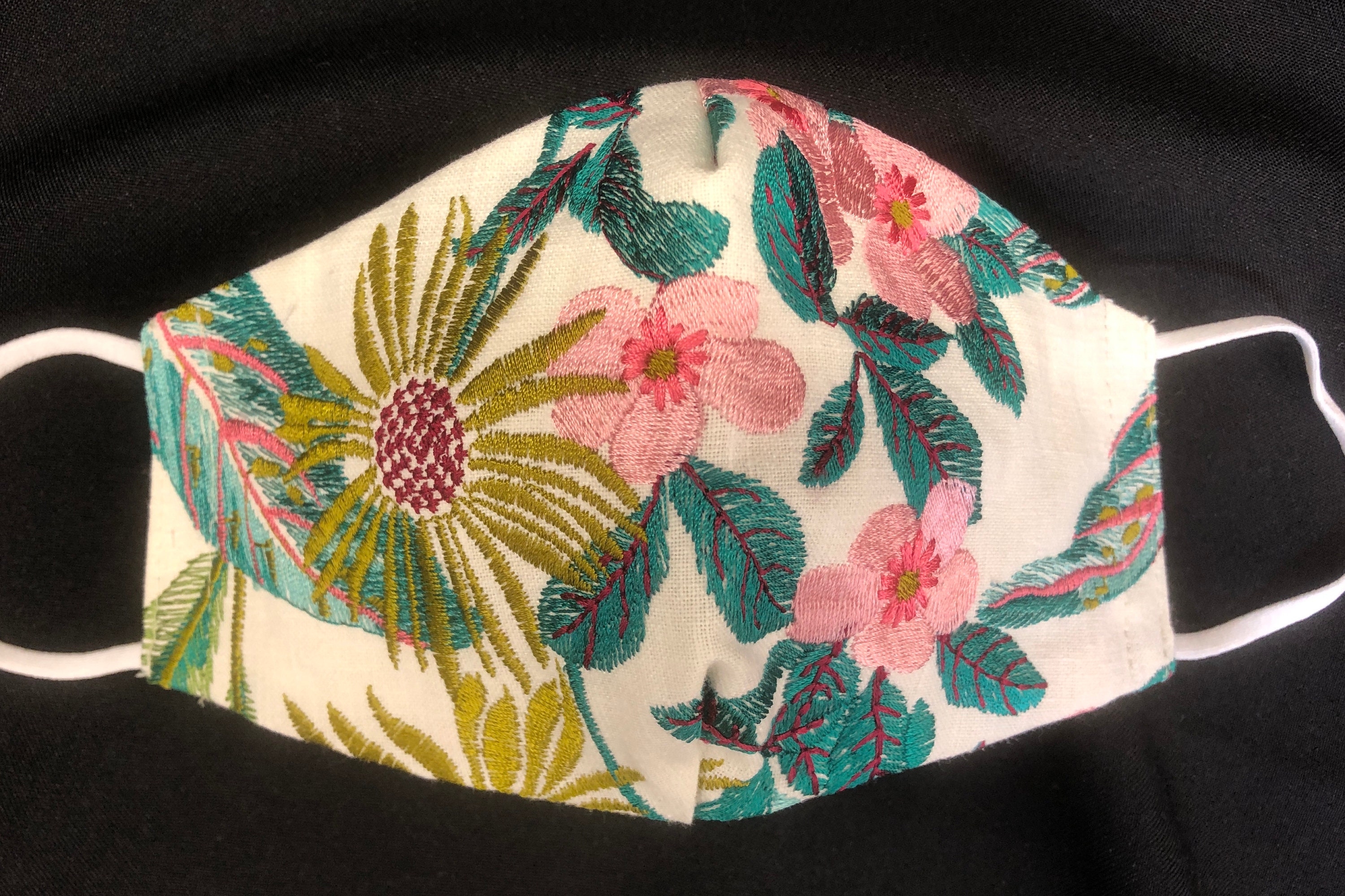Embroidered Floral Face Mask-embroidered Cotton Mask-3 - Etsy